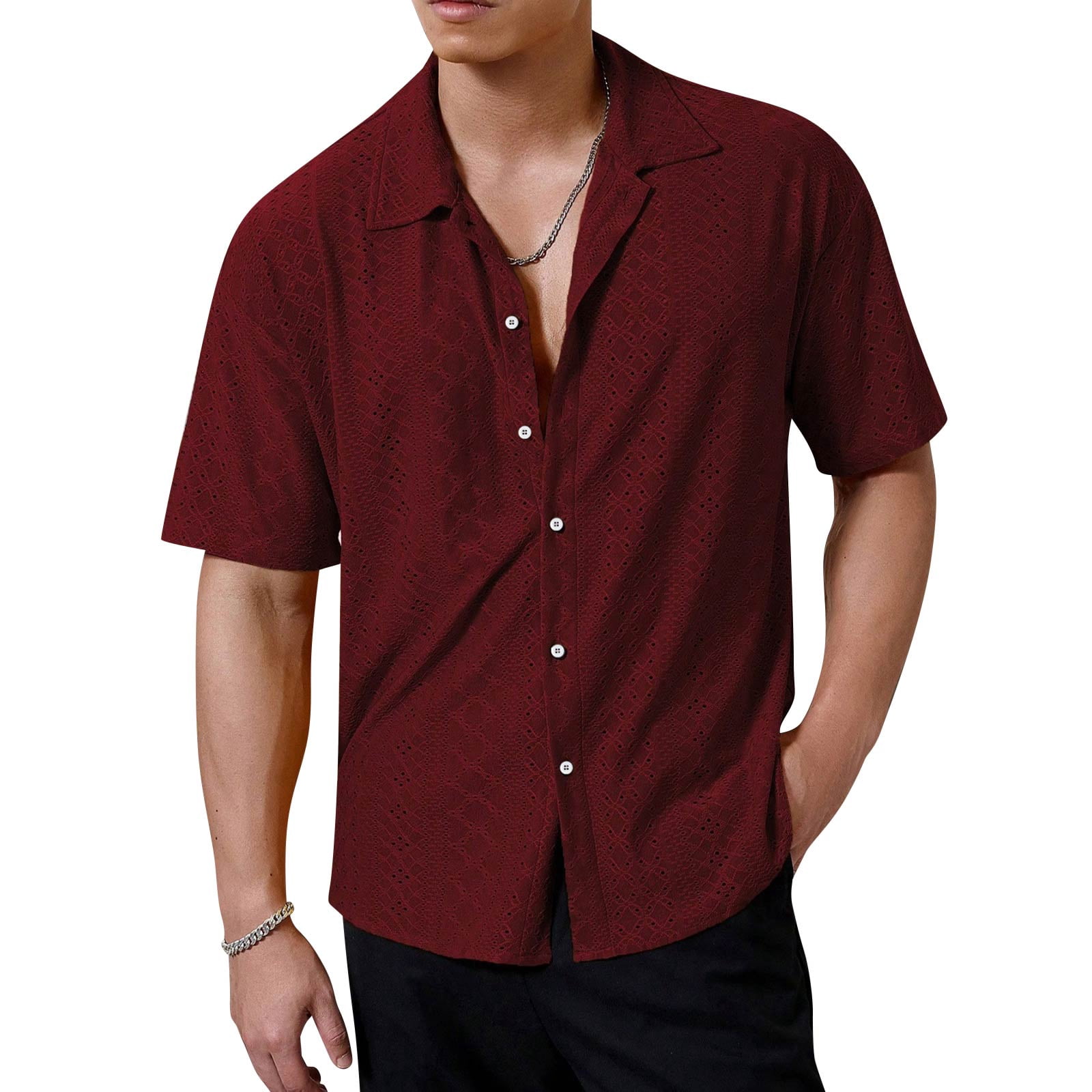 Dwelliawo Mens Linen Shirt Lightweight Fashion Beach Shirts Fall Cotton ...