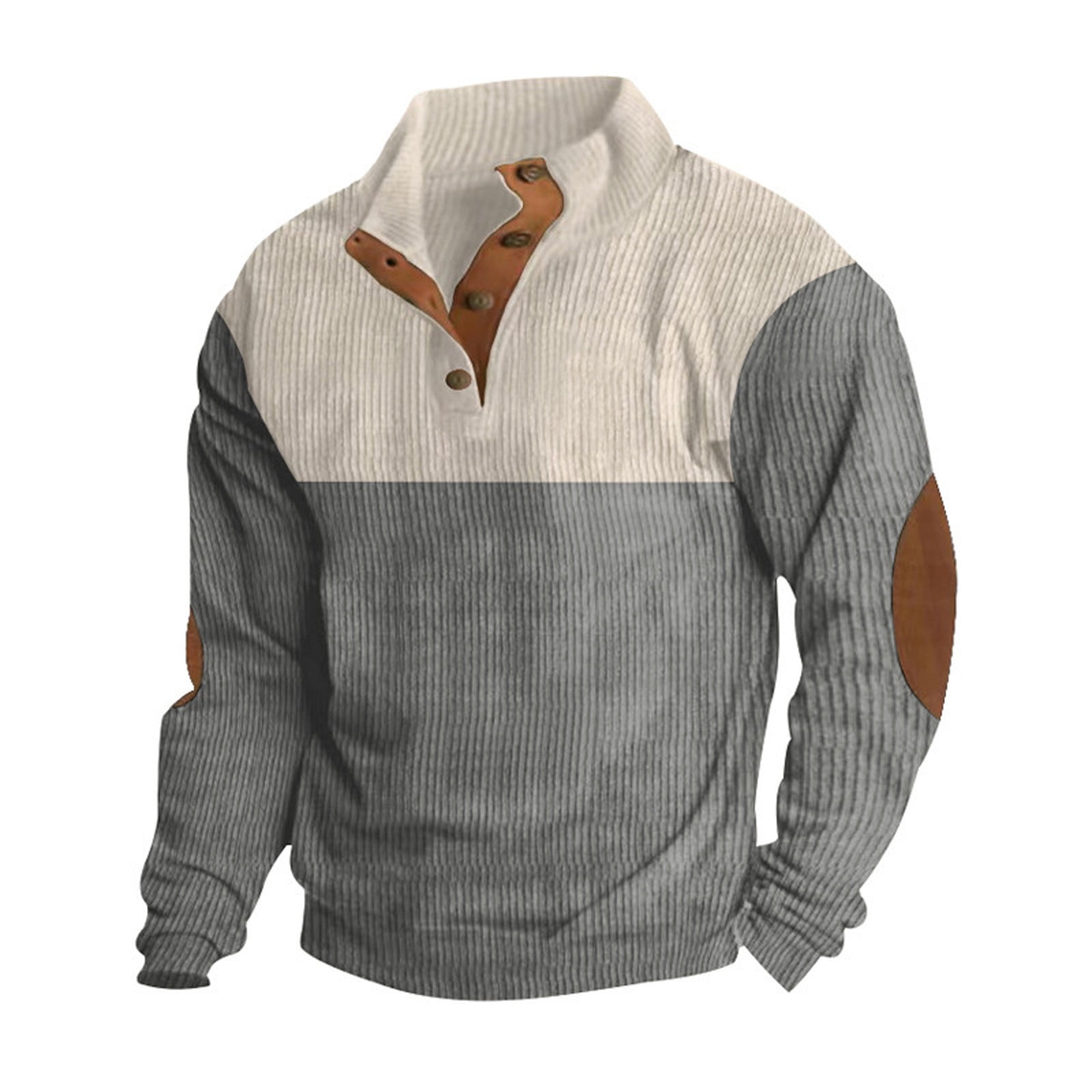 Dwelliawo Mens Sweatshirts and Pullovers Cable Knit Long Sleeve 1/4 ...