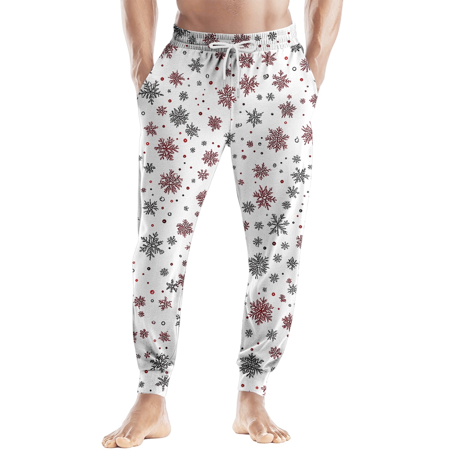 Dwelliawo Merry Christmas Men Pajama Pants Christmas Lounge Pants ...