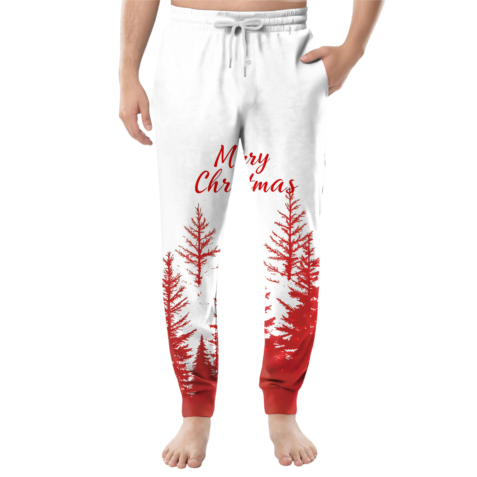 Dwelliawo Merry Christmas Men Pajama Pants Christmas Sleepwear Lounge ...