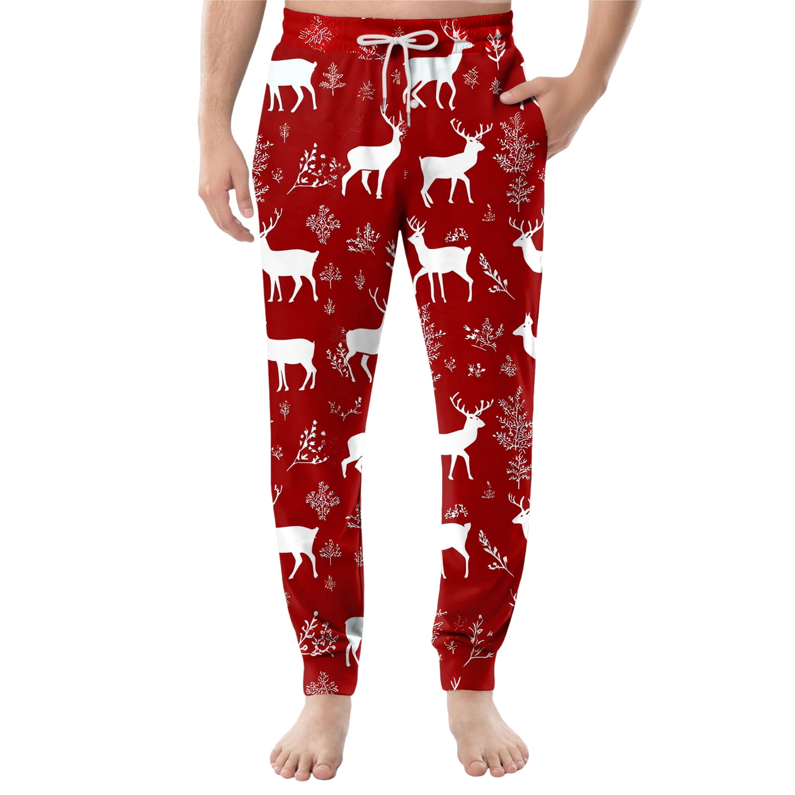 Dwelliawo Merry Christmas Pajama Pants Men Christmas Loungewear Pant ...