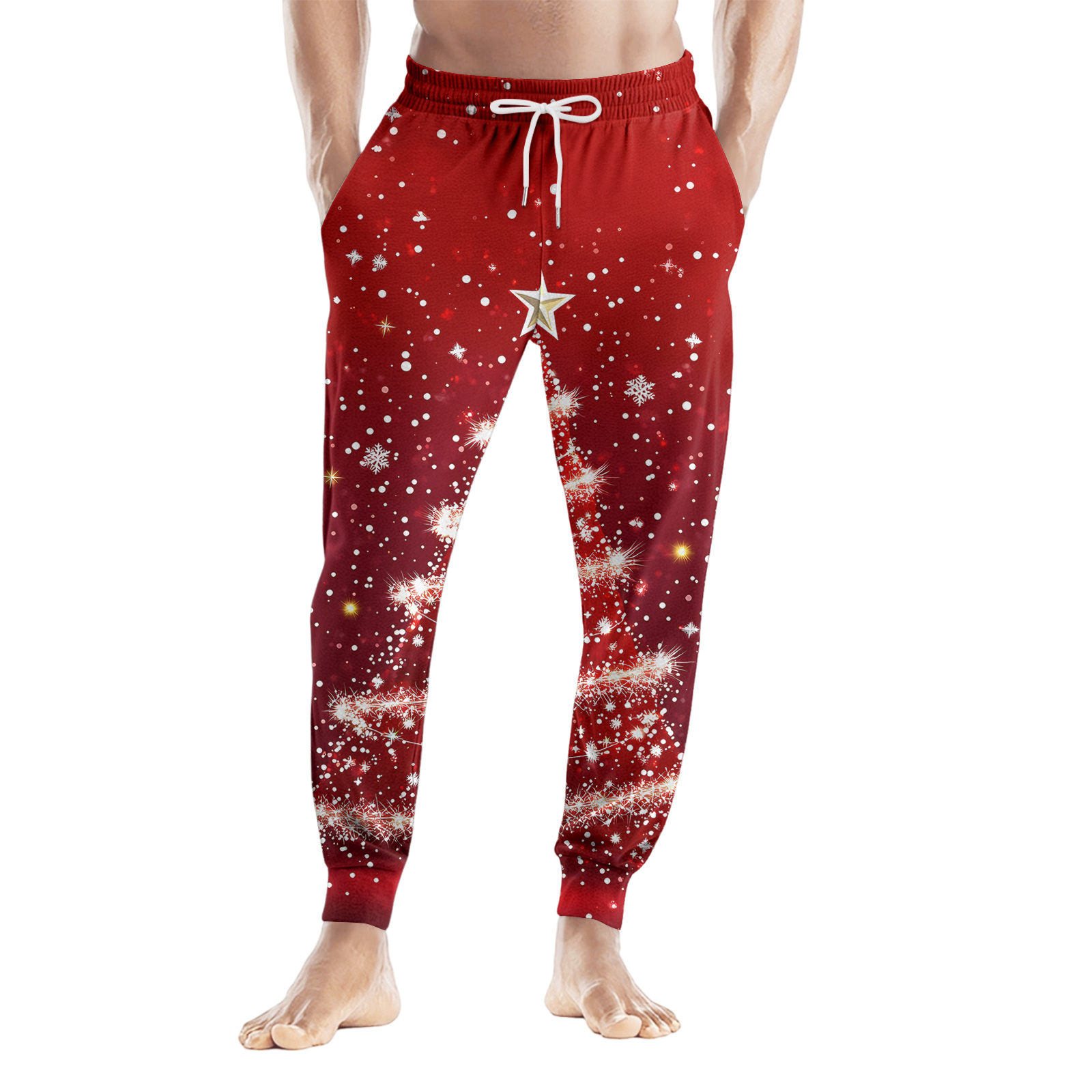 Dwelliawo Merry Christmas Pajama Pants Men Christmas Sleep Lightweight ...