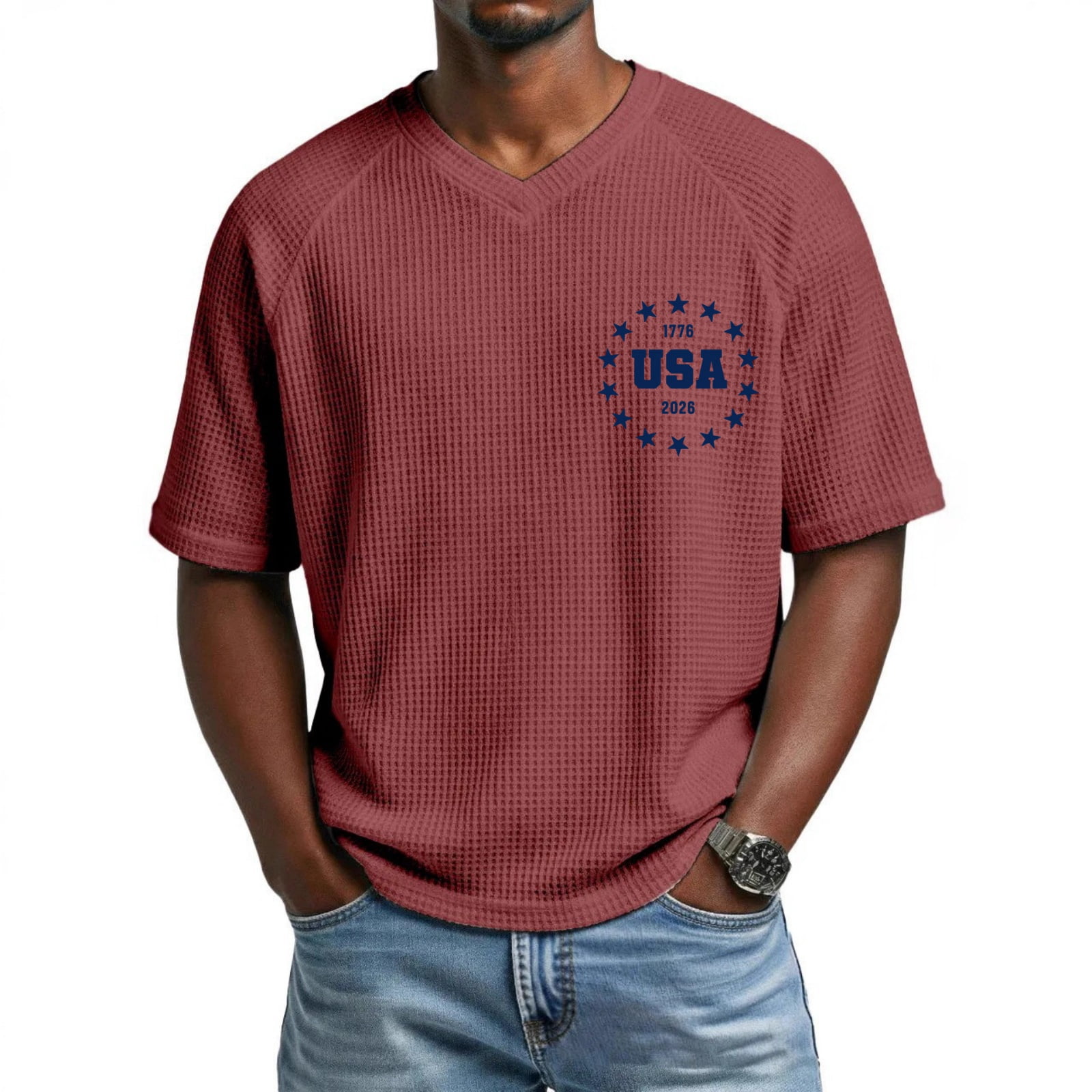 Dwelliawo Patriot We the People T-Shirt Men Vneck Short Sleeve Tops ...