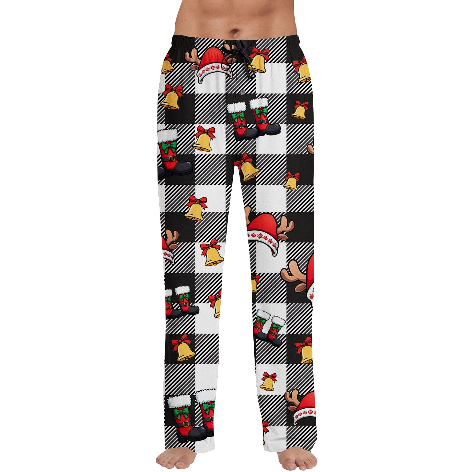 Dwelliawo Red Plaid Pants Men Buffalo Plaid Comfy Pajama Pants Cute ...