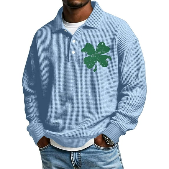 Dwelliawo St Patrick's Day Big and Tall Polo Shirts for Men Long Sleeve ...