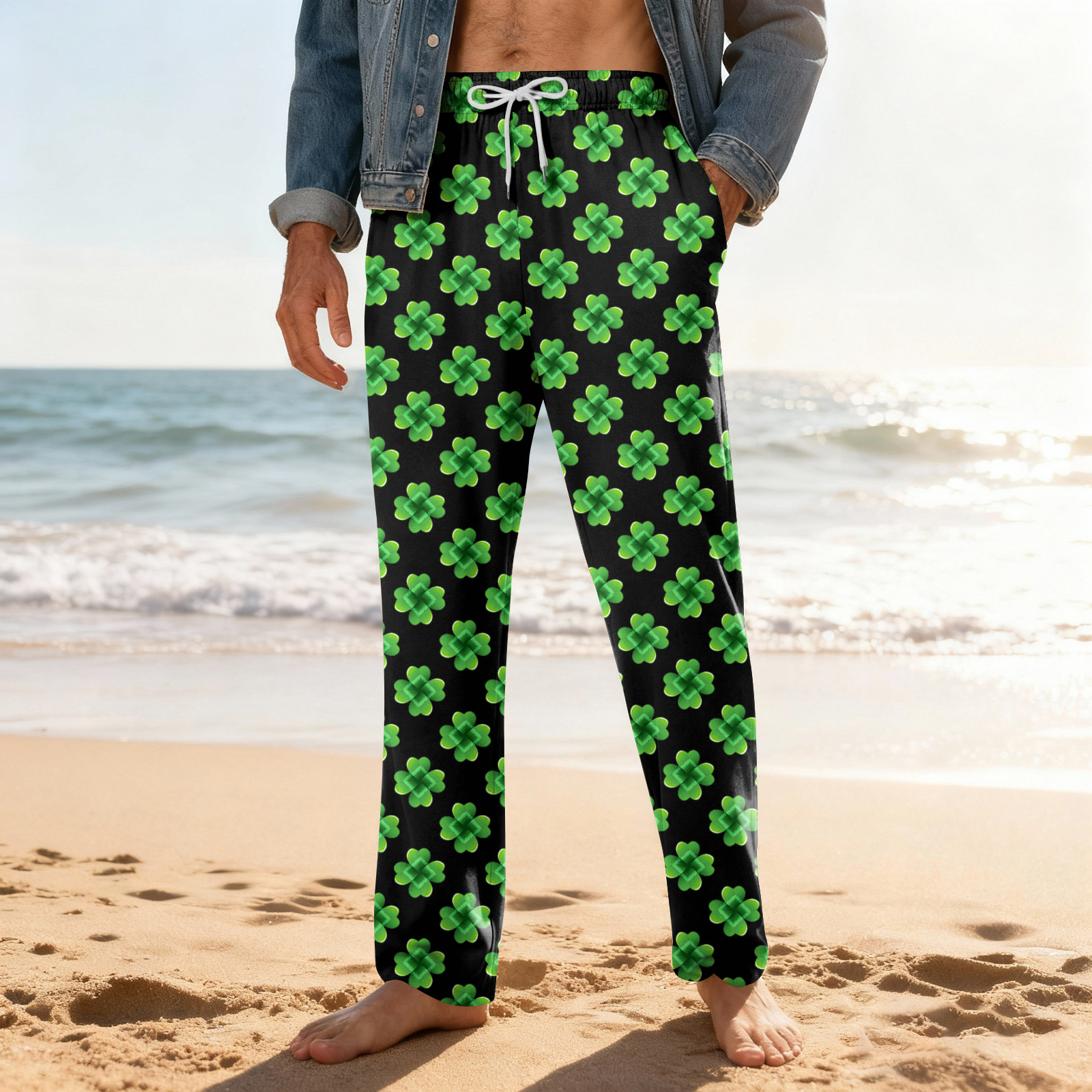 Dwelliawo St Patricks Day Shamrocks Mens Pajama Pants Soft Leaf ...