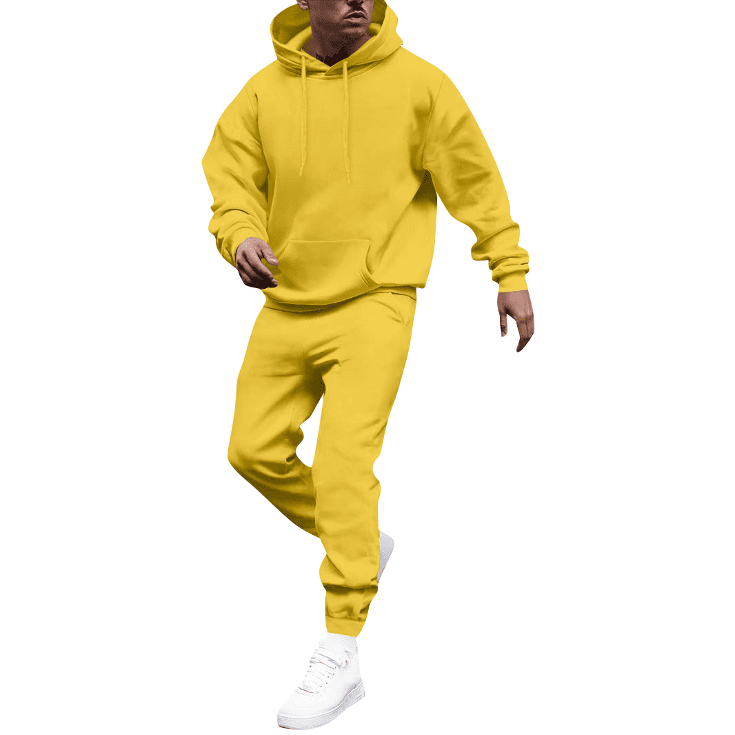 Dwelliawo Sweat Suits for Men 2 Piece Hoodie and Sweatpants Solid Color ...