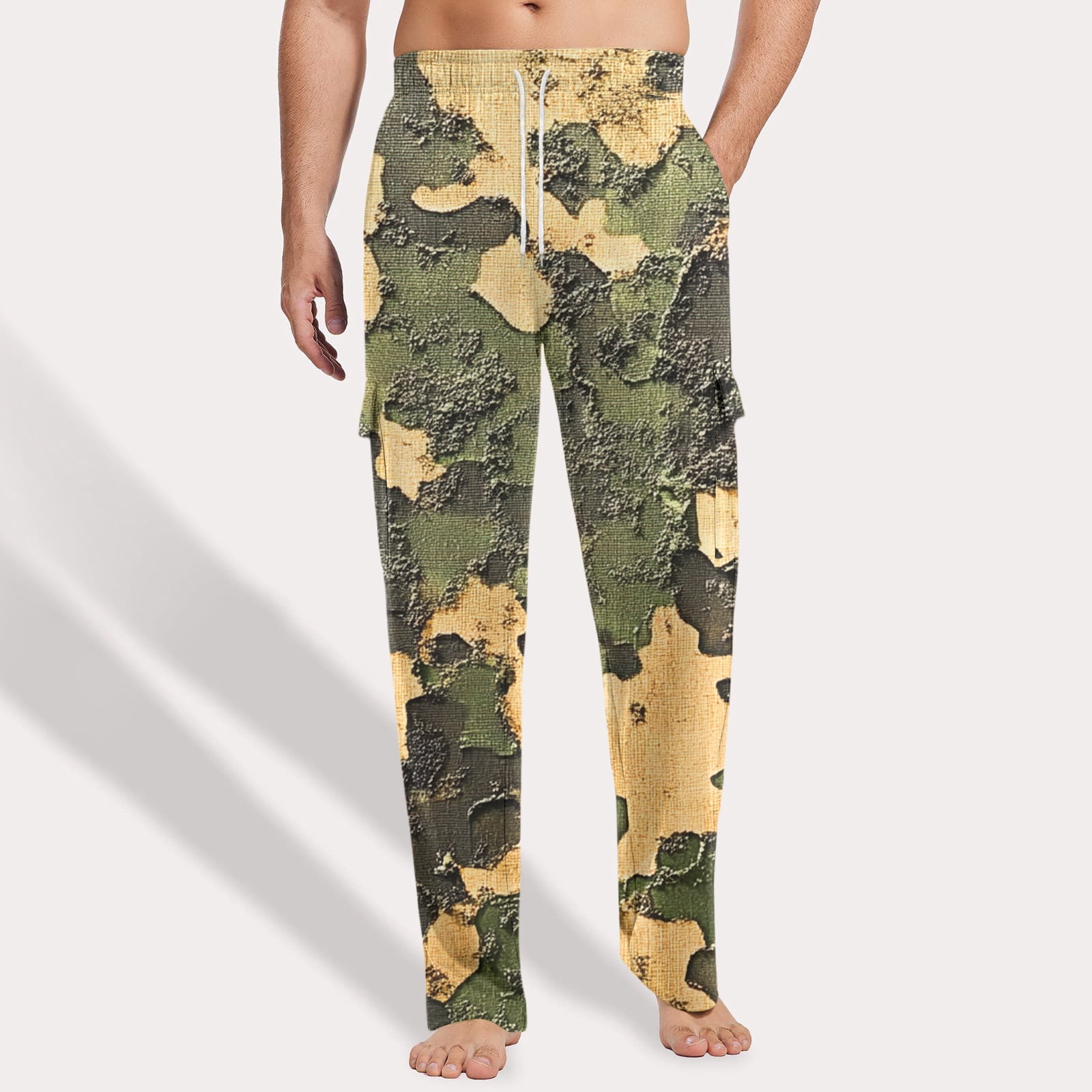 Dwelliawo Sweatpants for Men Camo Casual Loose Lightweight Pants Cargo ...