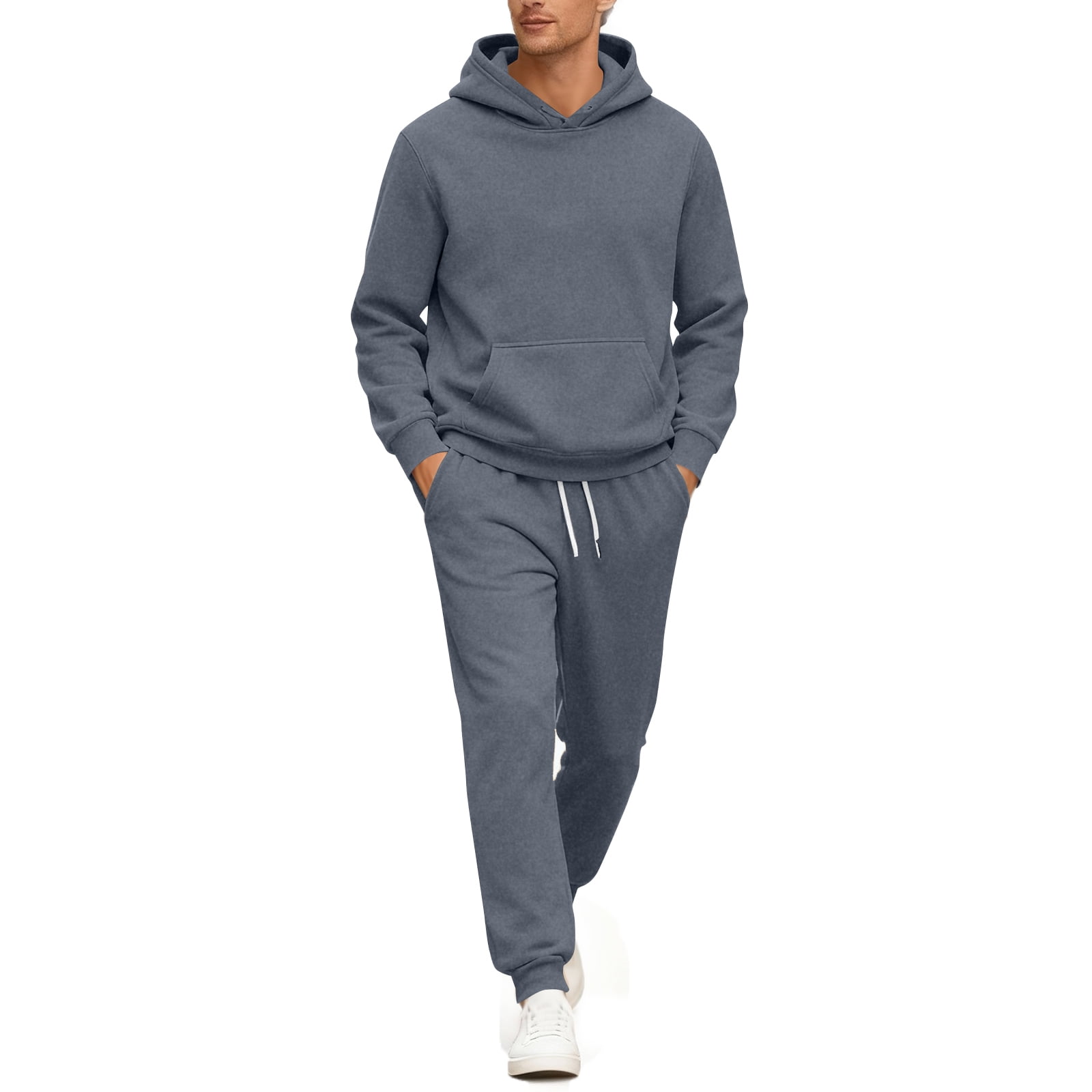 Dwelliawo Sweatsuits for Men 2 Piece Heavyweight Solid Color Fleece ...