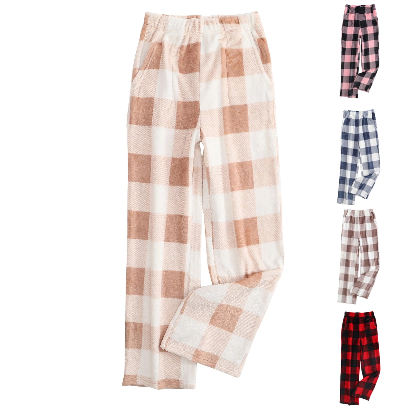 Dwelliawo Women's Plaid Pajama Pants Buffalo Plaid Comfy Lounge Pjs ...