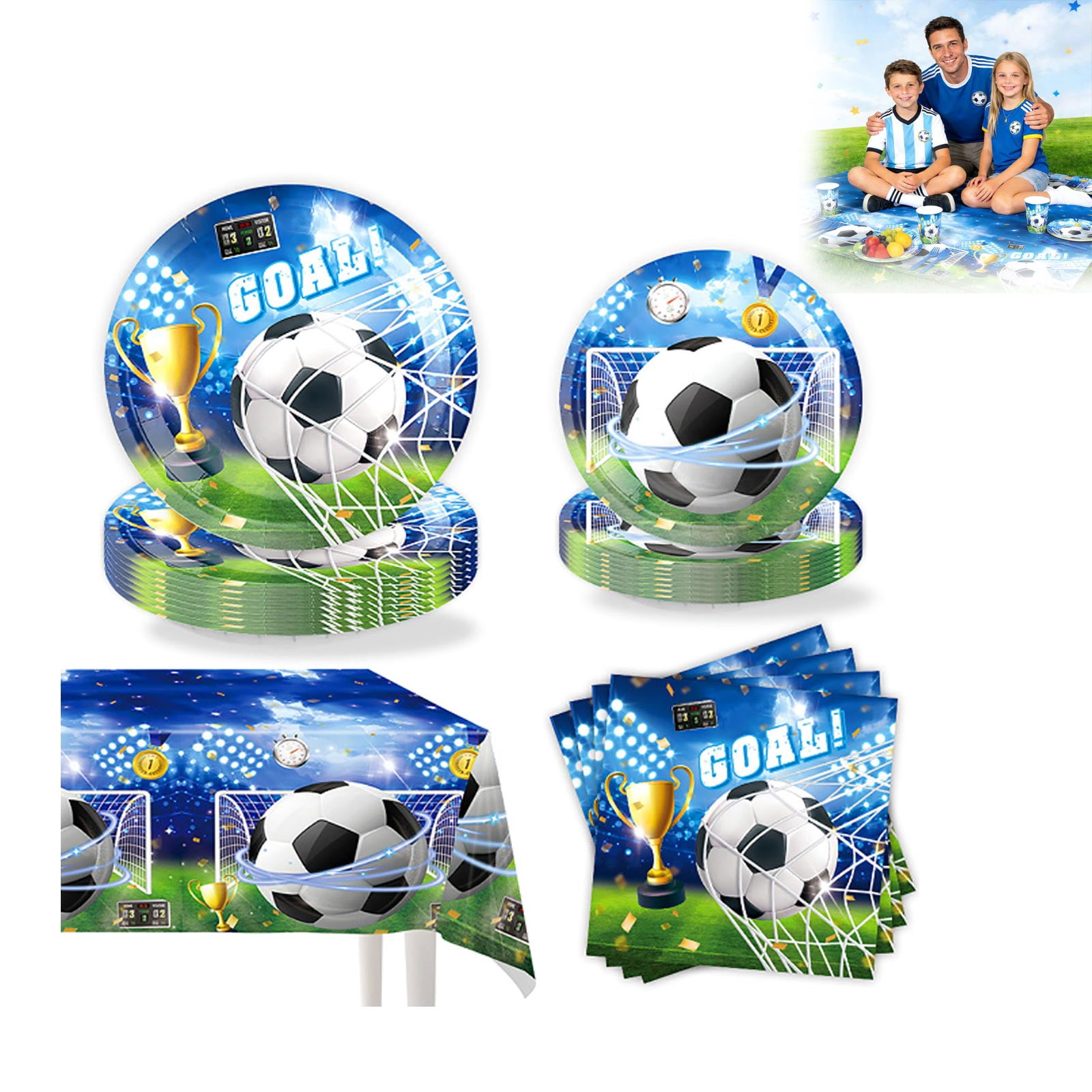 Dwellin 41 Pcs Football Birthday Party Decorations Kit Soccer Balls ...