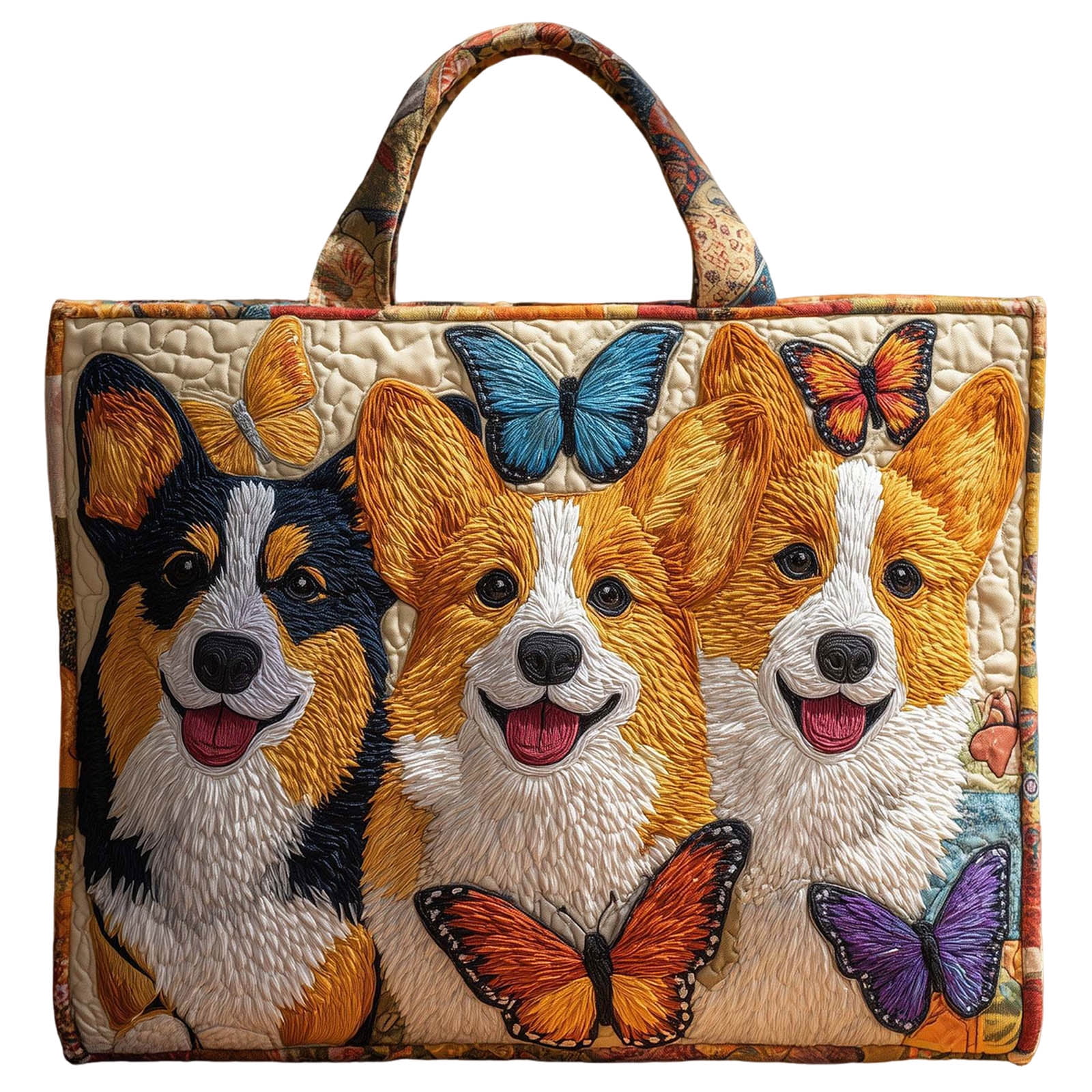 Dwellin Quilted Small Tote Bag for Women Lightweight Floral Shoulder ...