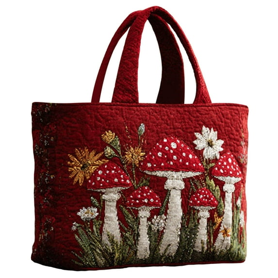 Dwellin Womens Quilted Top Handle Satchel Reusable Lightweight Tote Bag ...