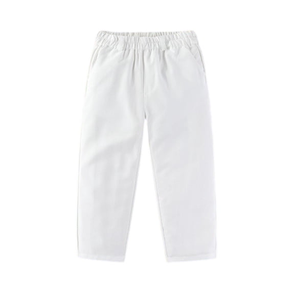 Dwellite Boys Dress Pants Adjustable Waist Flat Front Pant Wedding ...