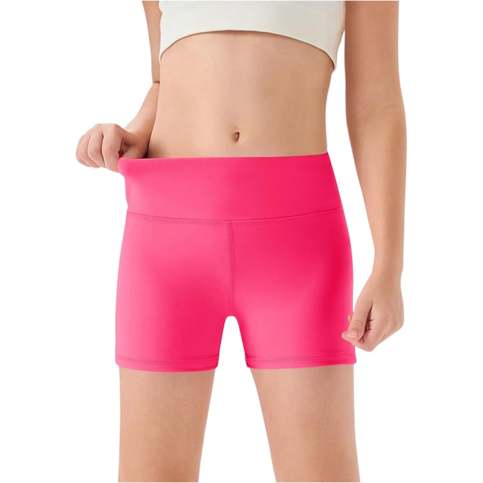 Dwellite Girls Athletic Short for Kid Workout High Waisted Volleyball ...
