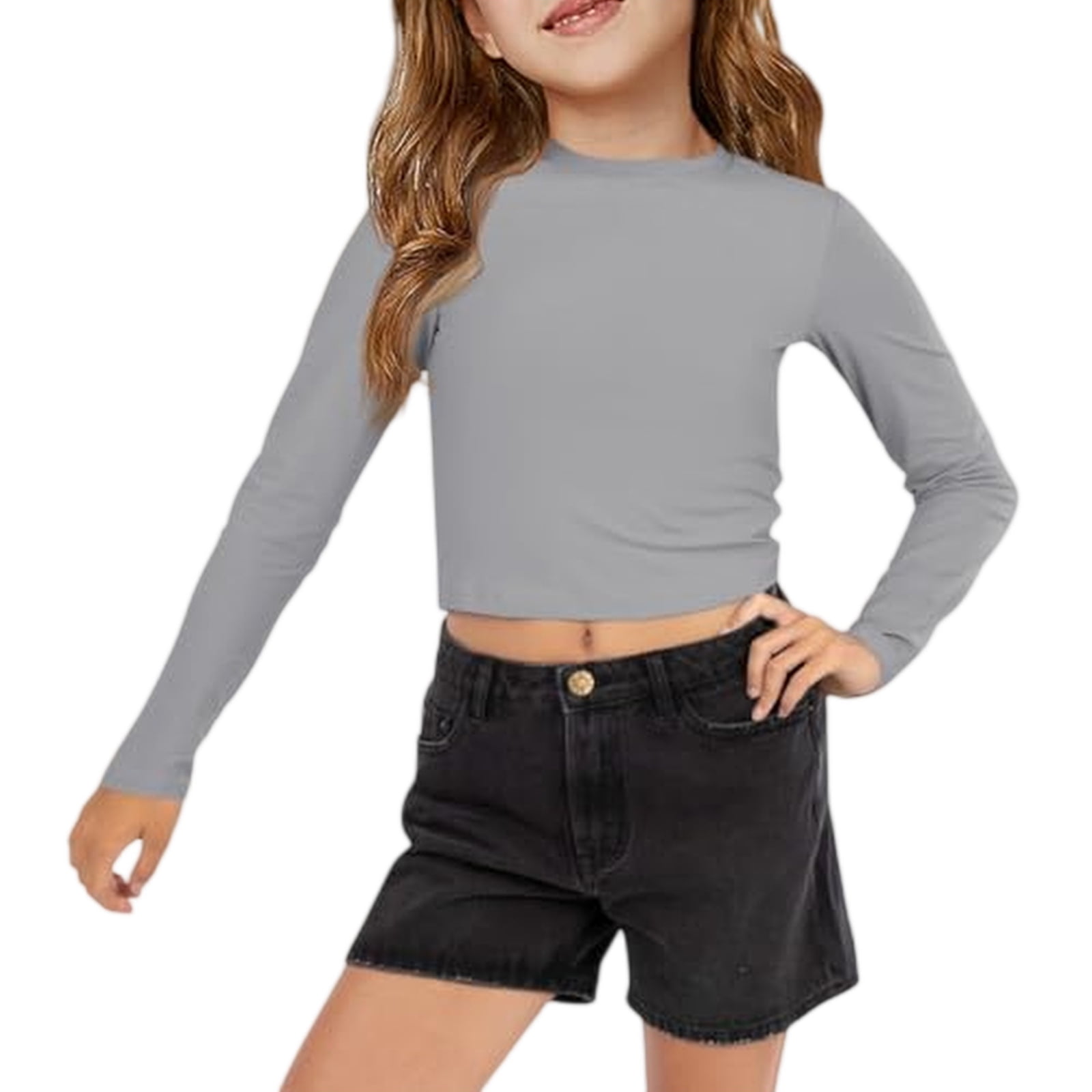 Dwellite Long Sleeve T Shirts for Girls Spring Fall Fashion 2026 Basic ...