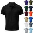 Dwellite Men's Polo Shirts Short Sleeve with Pocket T-Shirts Buttons ...