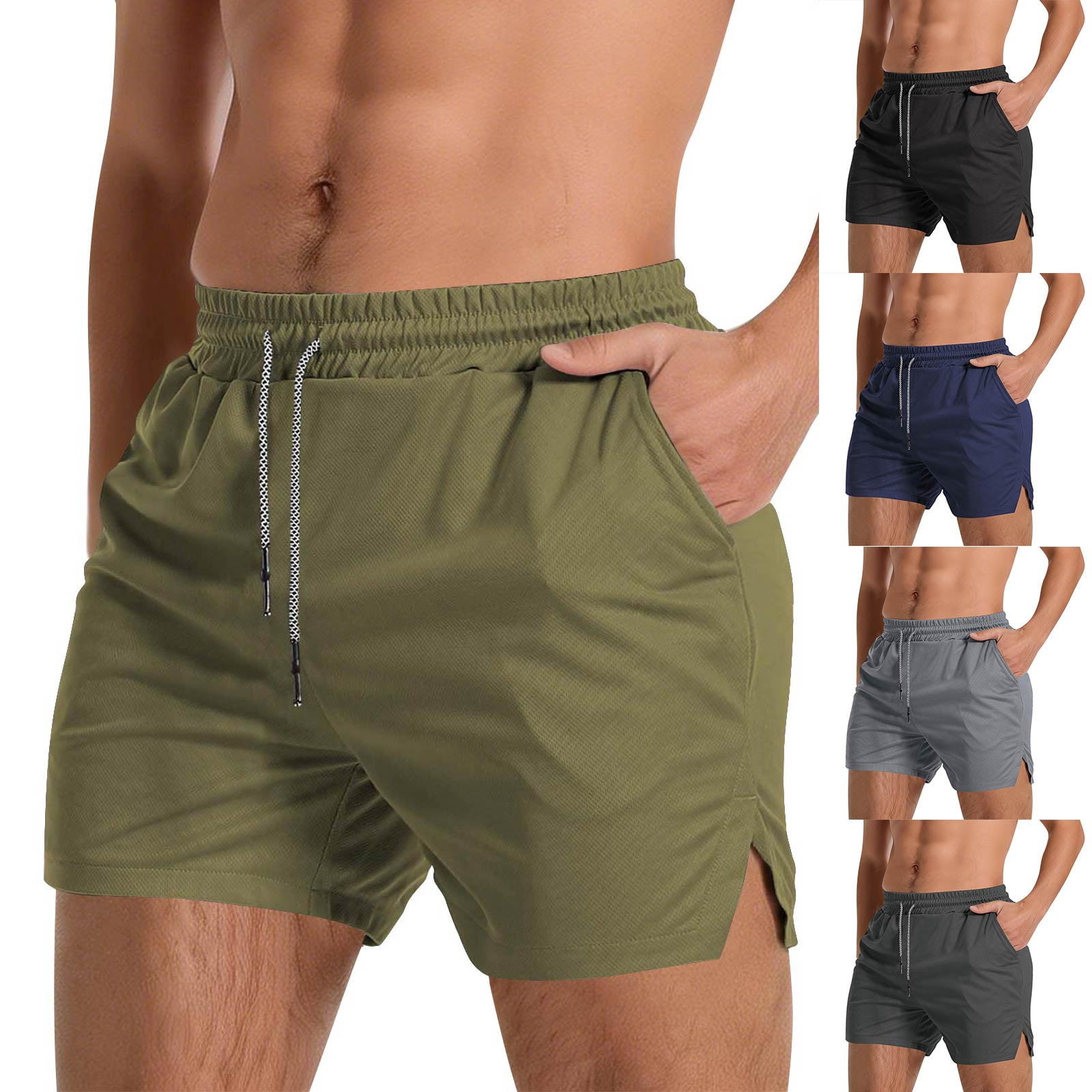 Dwellite Men's Running Shorts with Pockets Eight Basketball Gym Workout ...