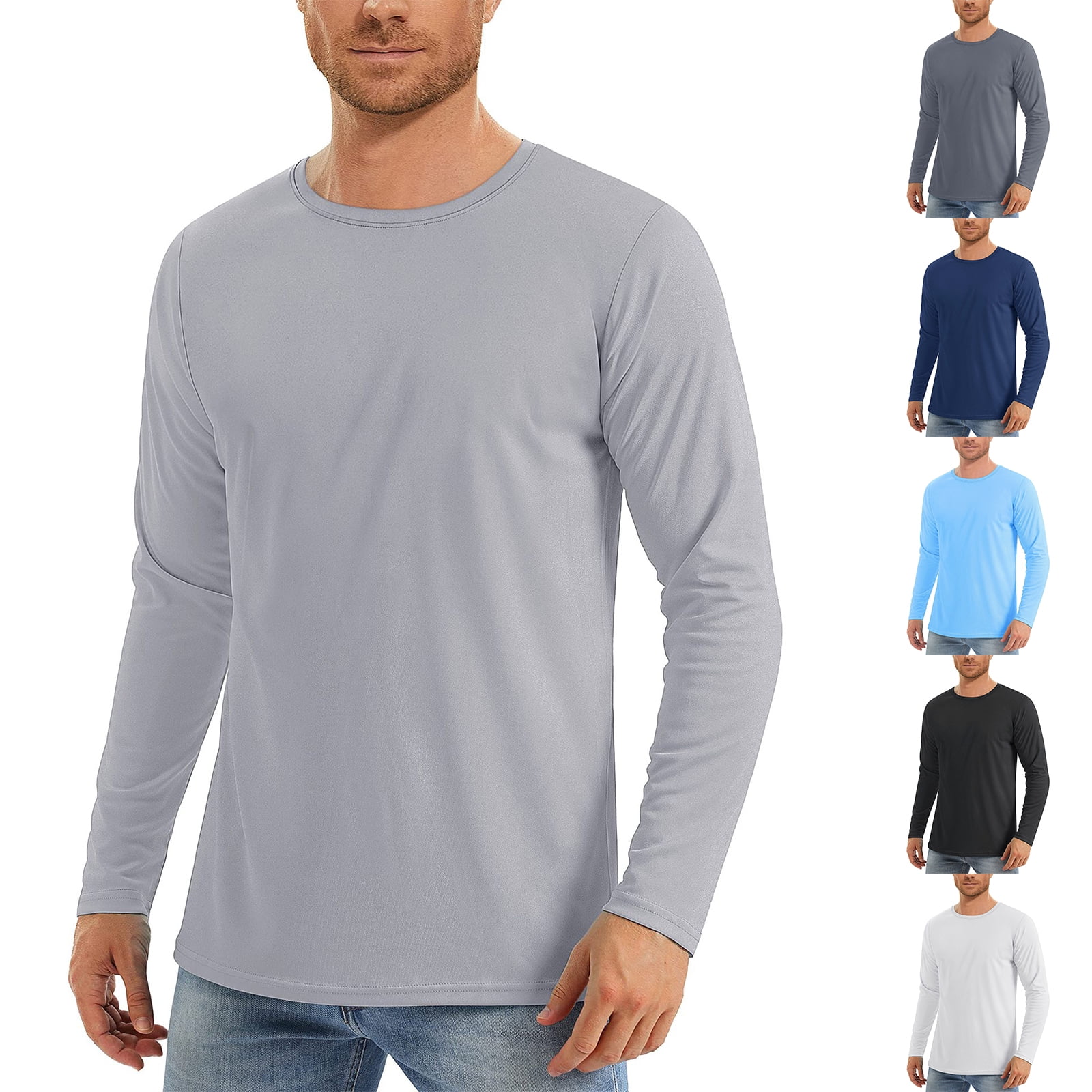 Dwellite Men's Sun Long Sleeve Guard Hiking Running Athletic Fishing ...