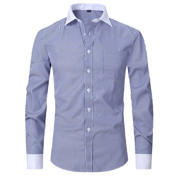 Dwellite Mens Button Down Dress Shirts Long Sleeve Stretch Business ...