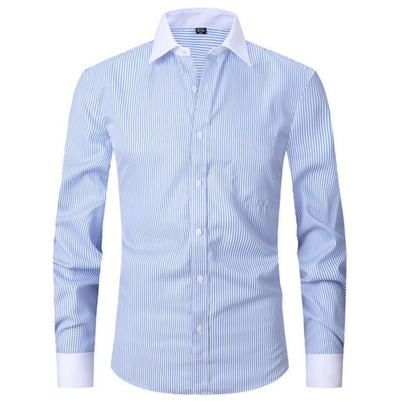 Dwellite Mens Dress Shirt Long Sleeve Solid Color Stretch Wedding ...