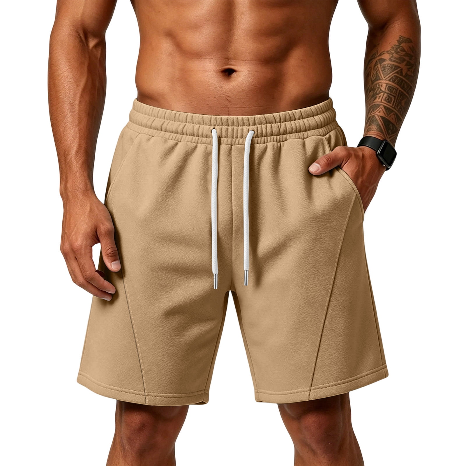 Dwellite Mens Lounge Sweat Shorts,Athletic Casual Elastic Waist Gym ...