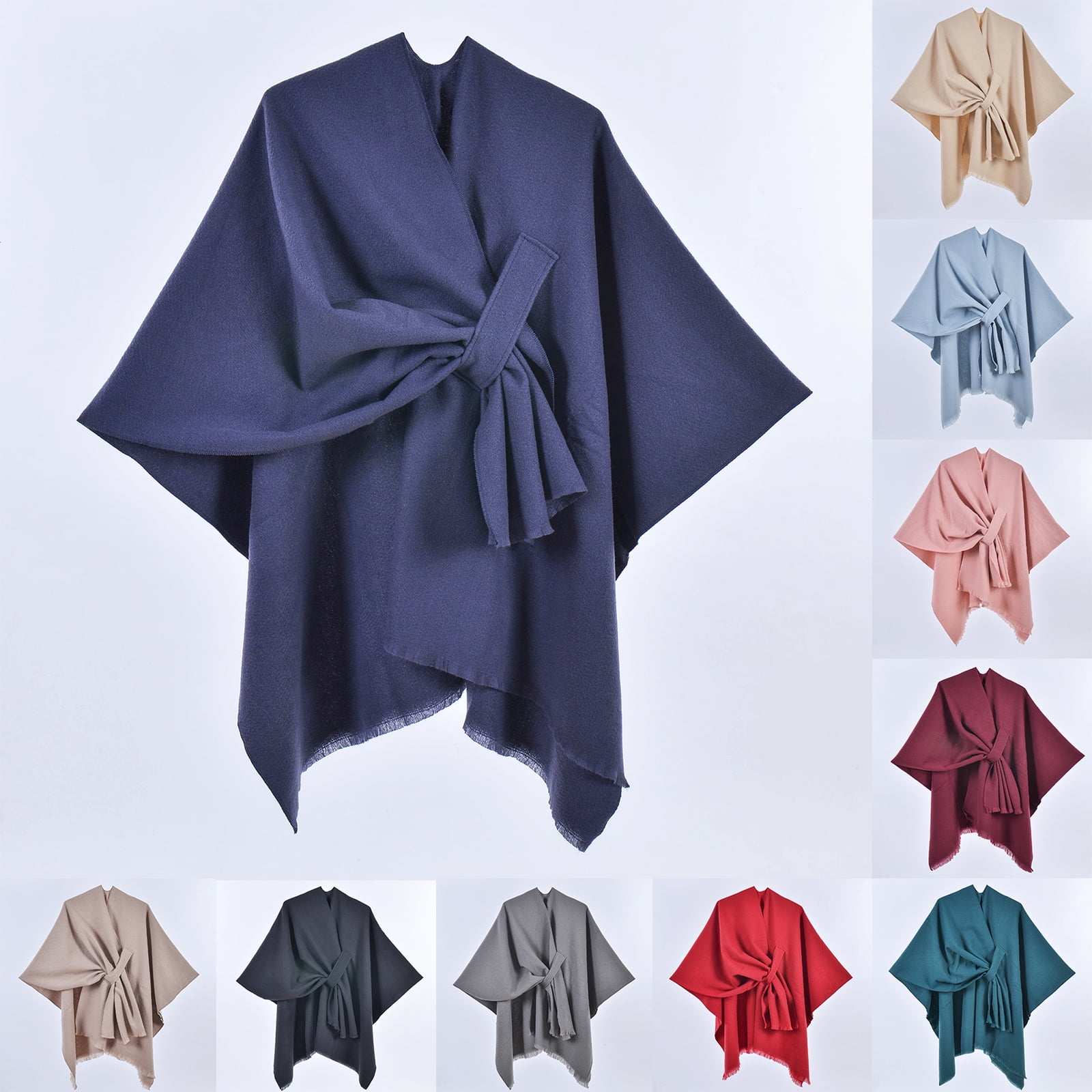 Dwellite Womens Elegant Shawl Wraps Soft Open Front Poncho Sweater for ...