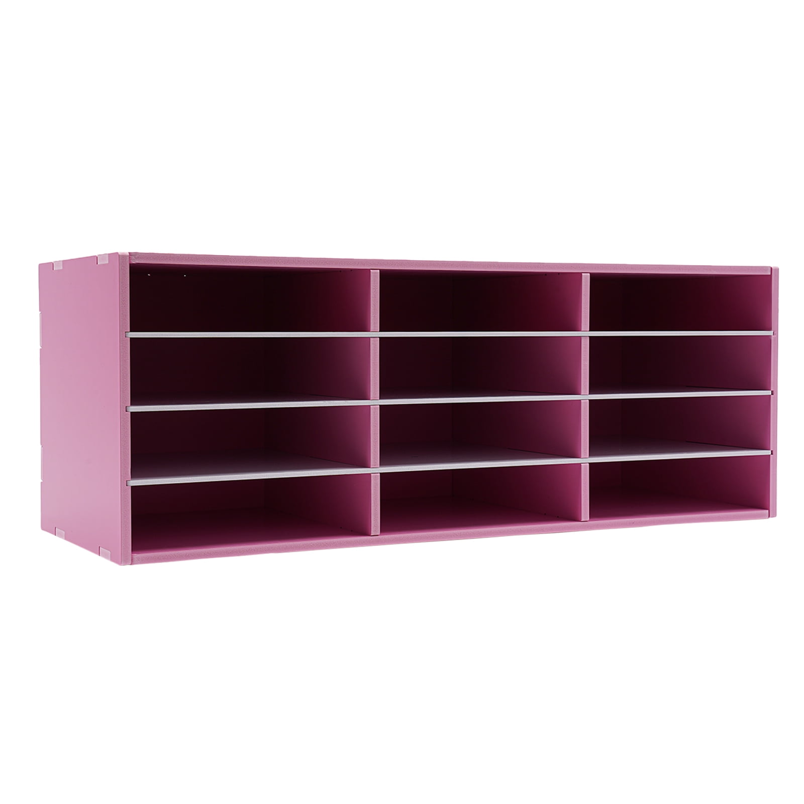 Dwellnix 4-Tier Desktop File Organizer, Pink PVC Literature Organizer ...