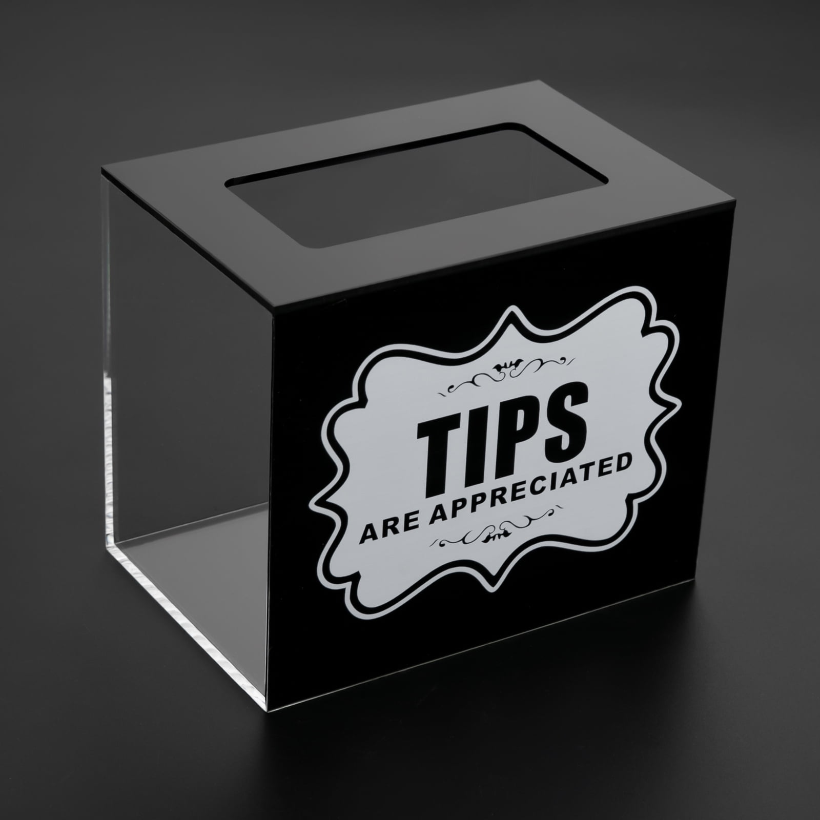 Dwellnix 4PCS Acrylic Tip Boxes Tip Jar Tip Collection Box 6 x 4 x 5 ...