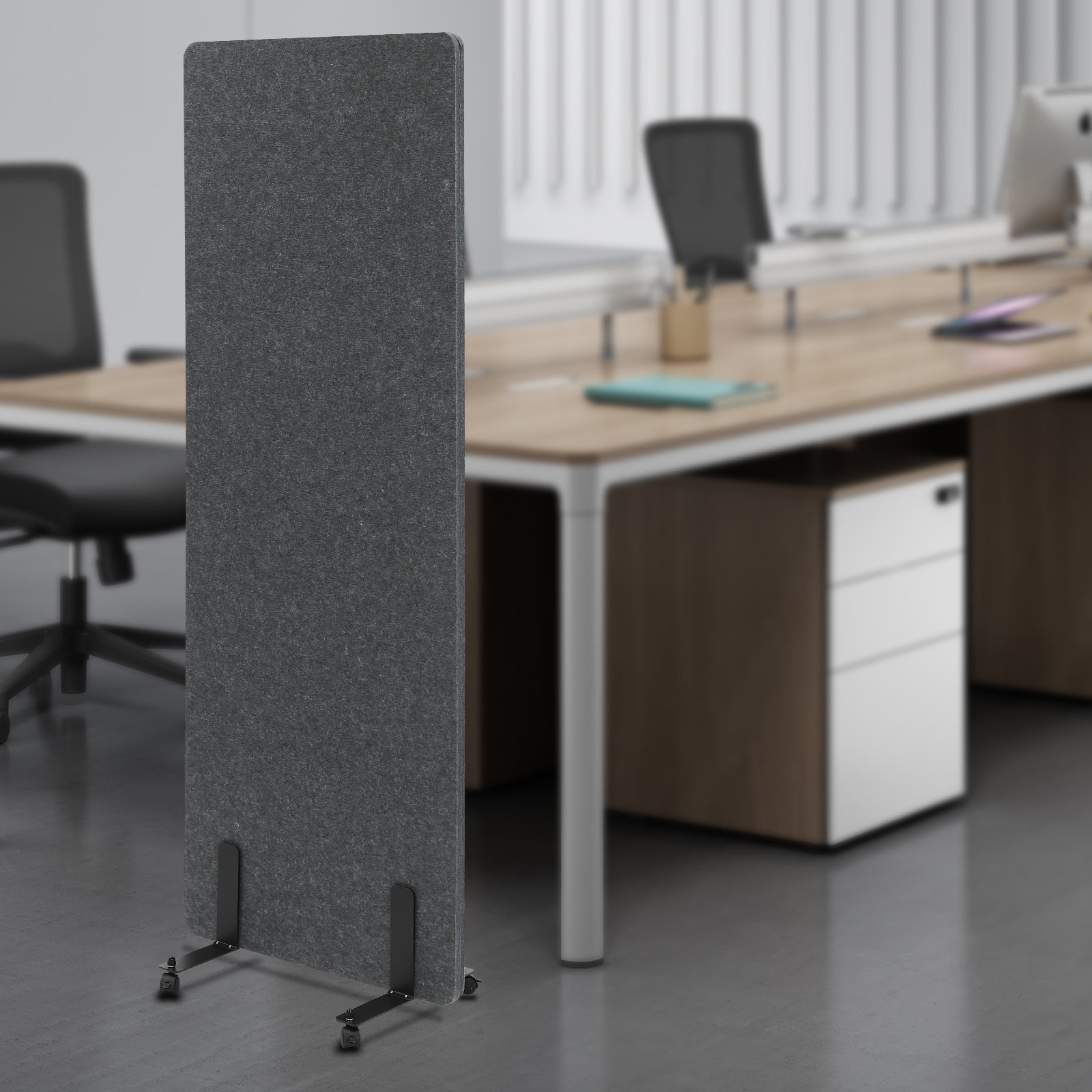 Dwellnix 66-Inch Desk Divider Privacy Panel, Freestanding Acoustic Room ...