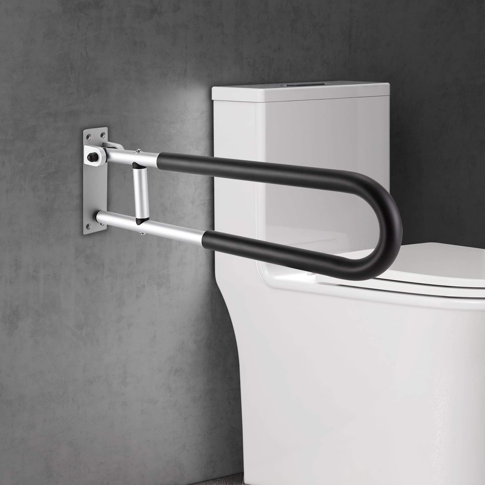 Dwellnix Bathroom Safety Grab Bar With Folding Design, Aluminum ...
