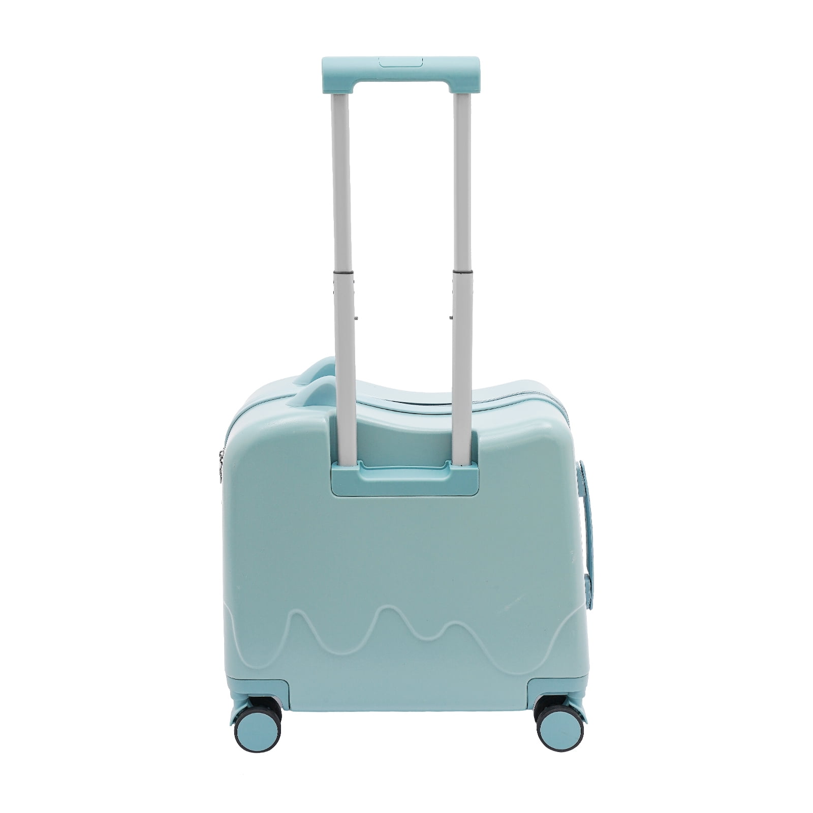 Dwellnix Blue Ride-On Suitcase for Kids, 18-Inch Boys Rolling Luggage ...