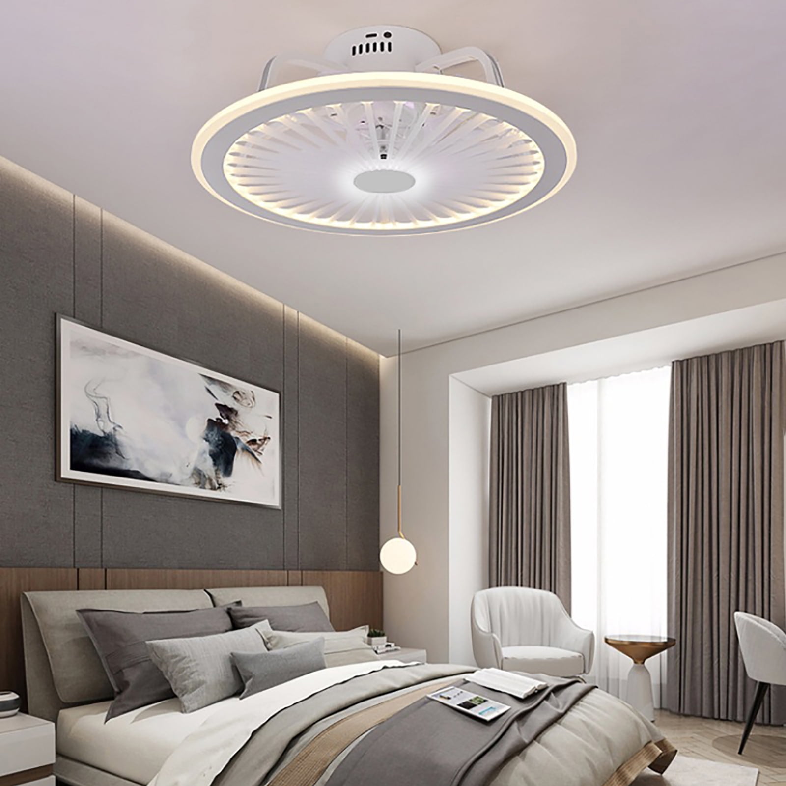 Dwellnix Ceiling Fans with LED Light, 32W, 3-Speed Motor, Pure Copper ...