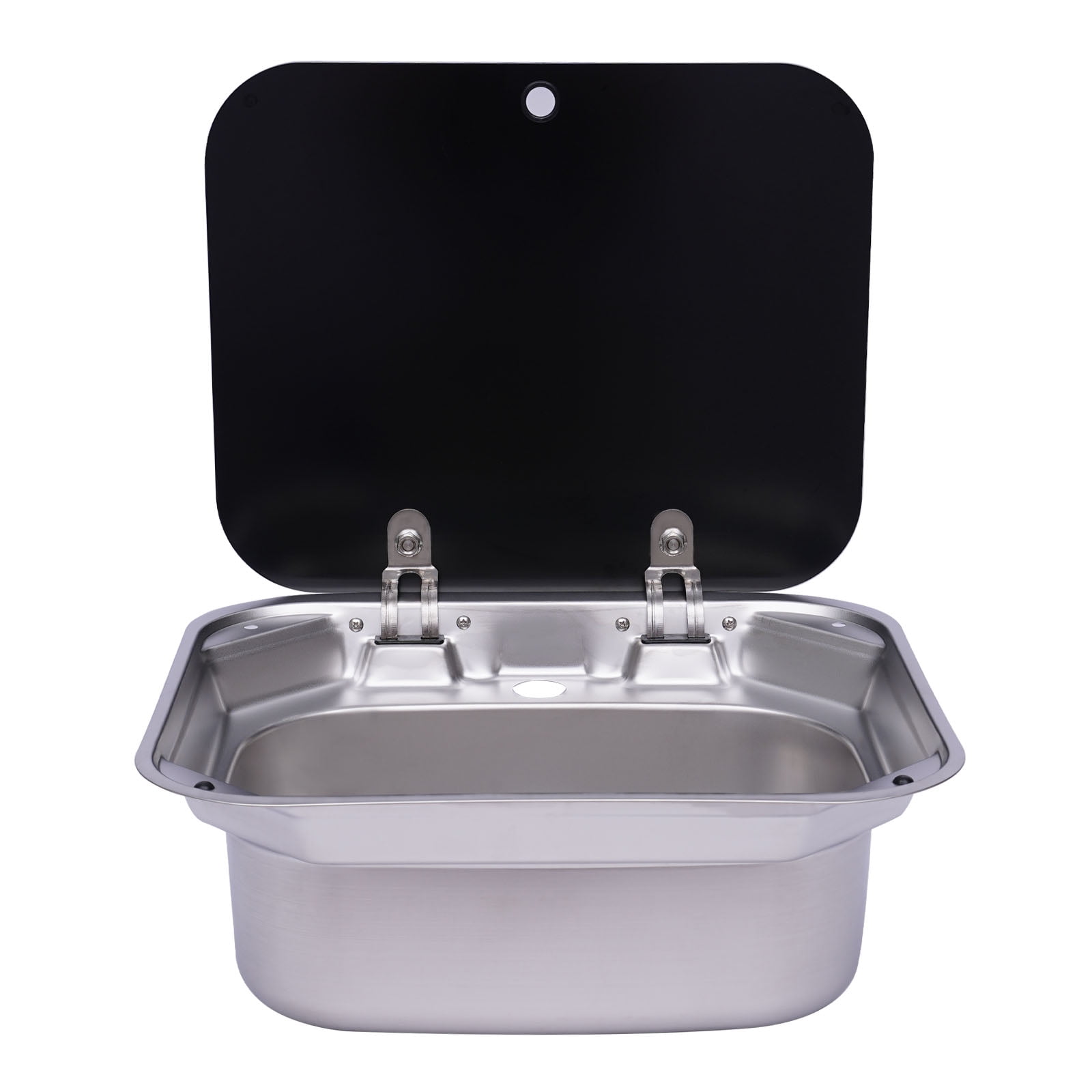 Dwellnix Compact Stainless Steel RV Sink with Large Waste Outlet, Pre ...