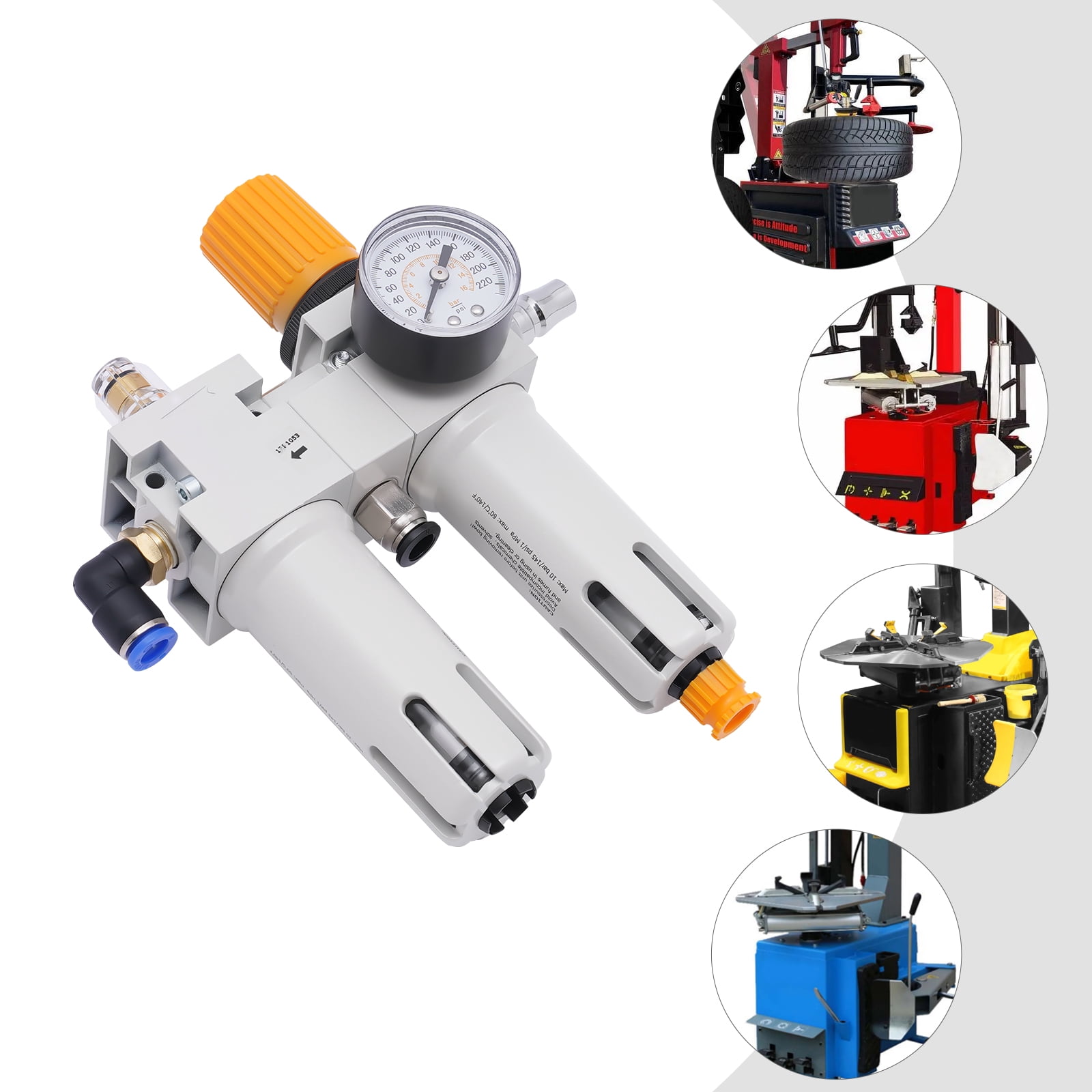 Dwellnix Durable Tire Changer with Oil-Water Separator, Pressure Gauge ...