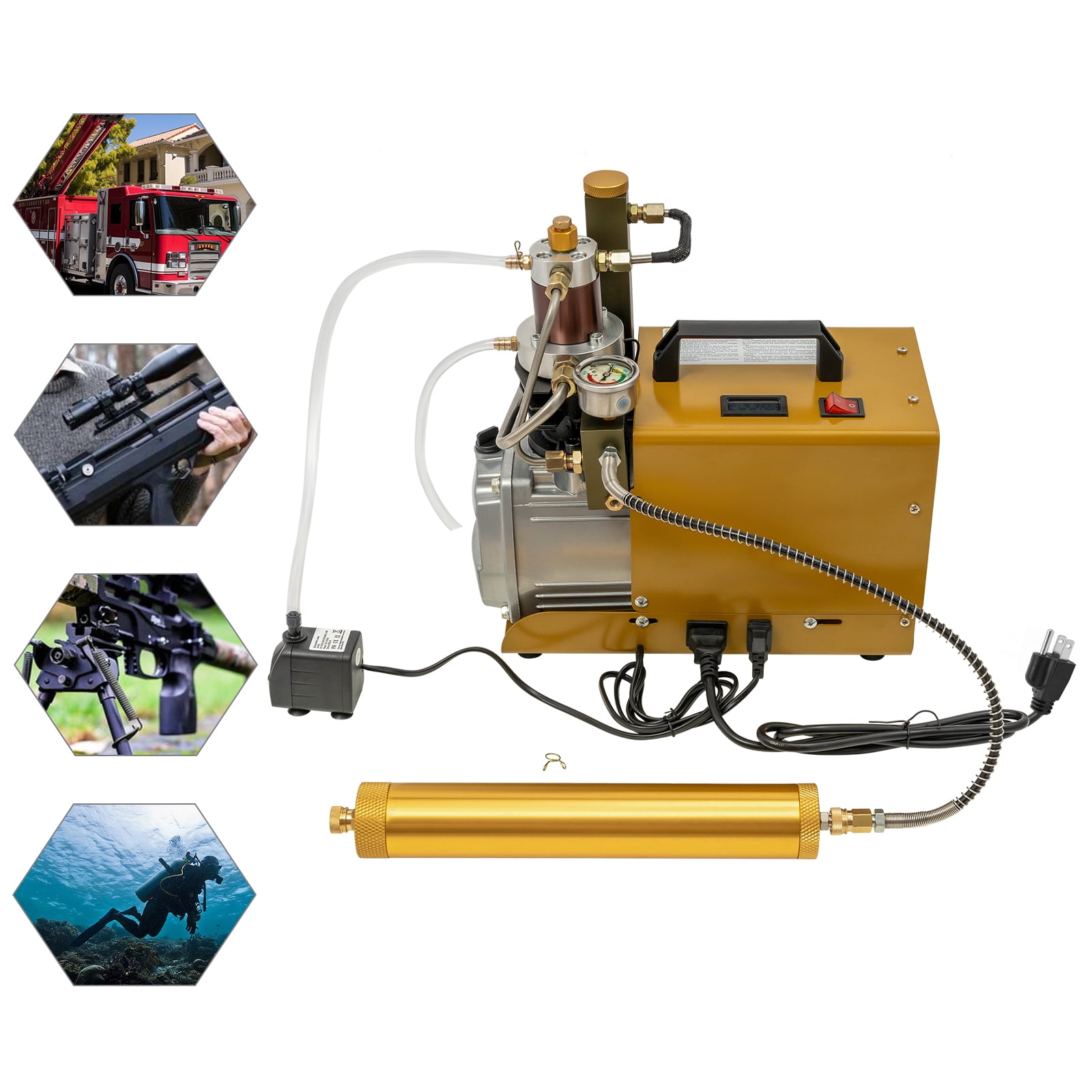 Dwellnix Electric Air Compressor Scuba Diving Pump High Pressure Water ...