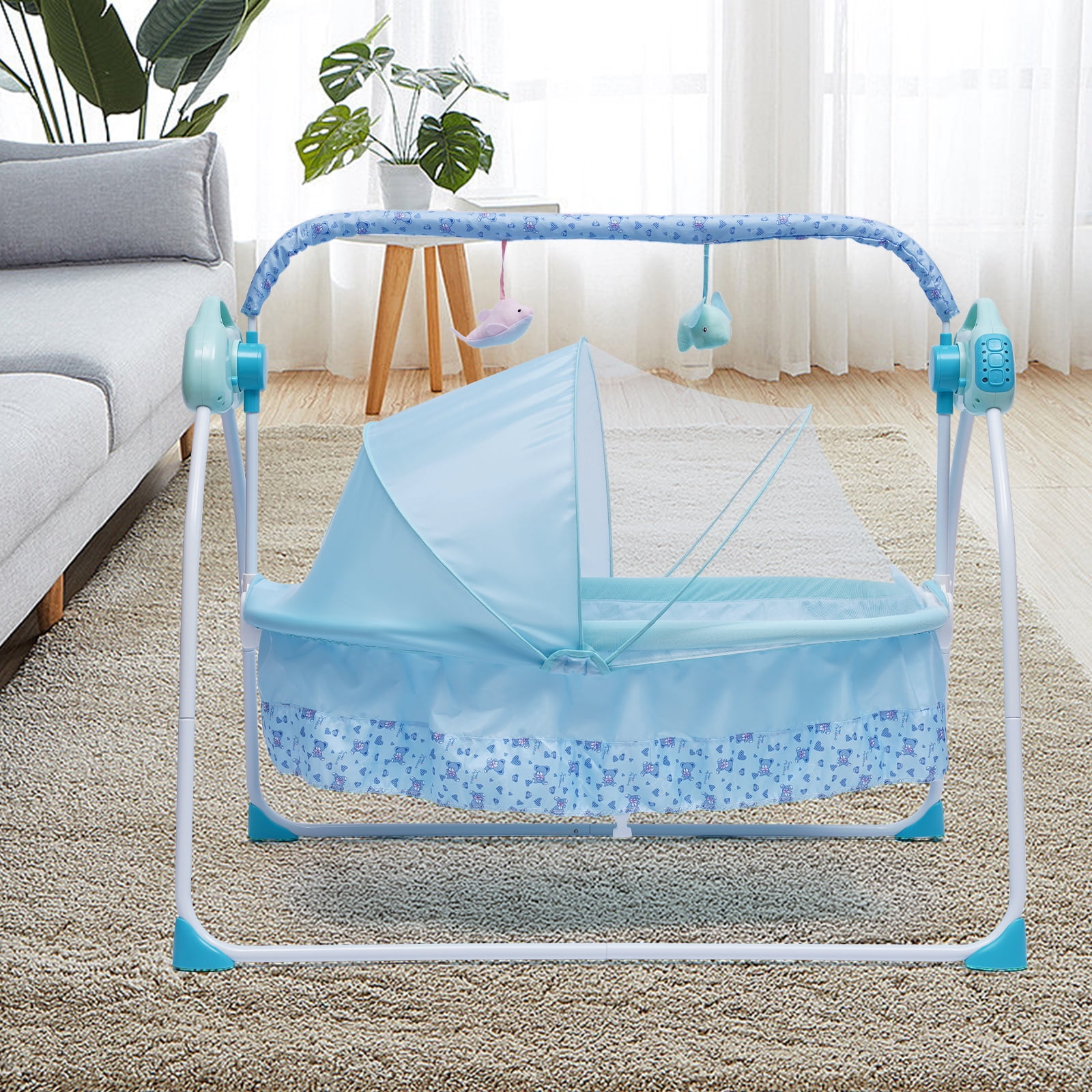 Dwellnix Electric Baby Cradle Swing with Bluetooth, 12 Songs, Remote ...
