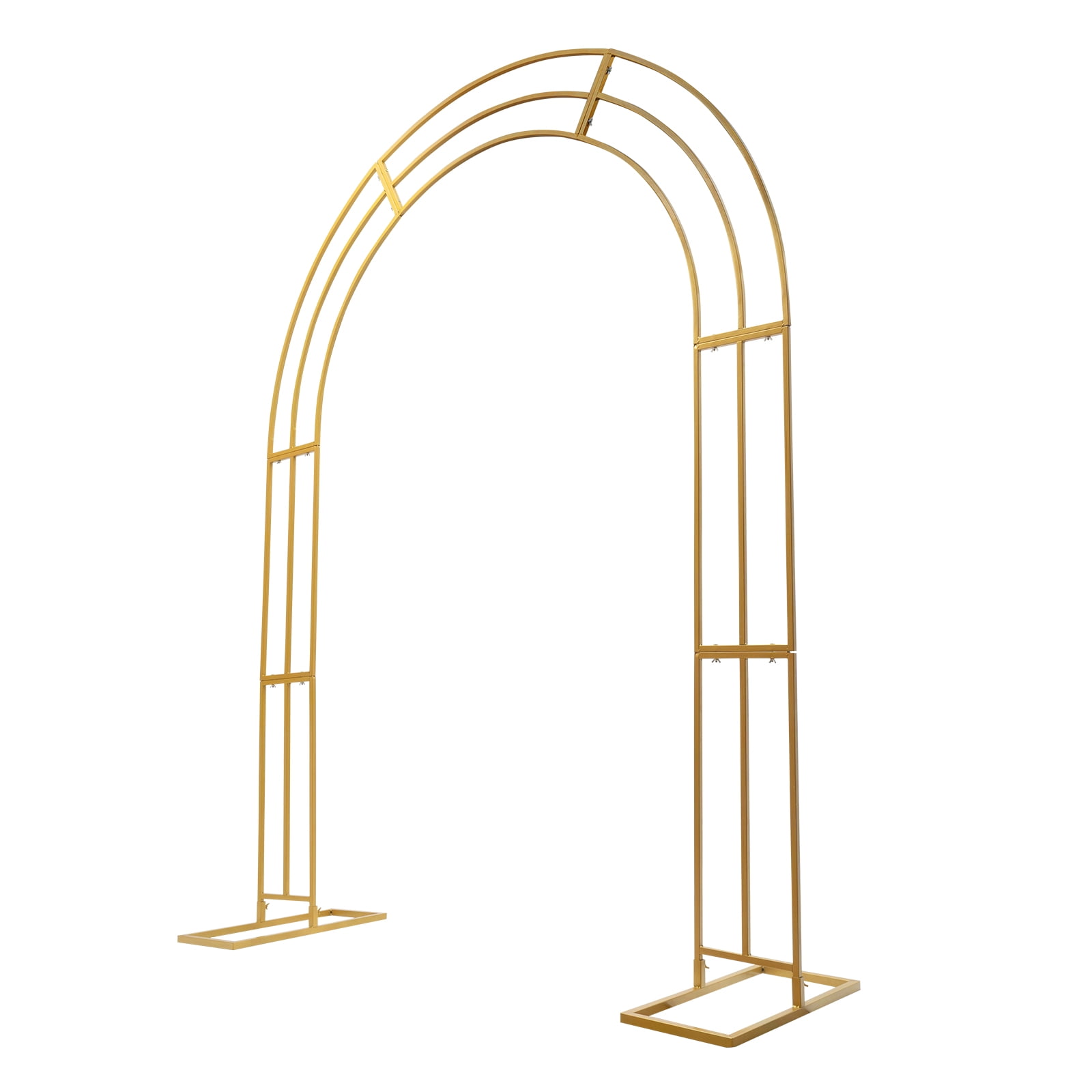 Dwellnix Elegant Gold 3-Layer Wedding Arch with Carbon Steel Frame ...
