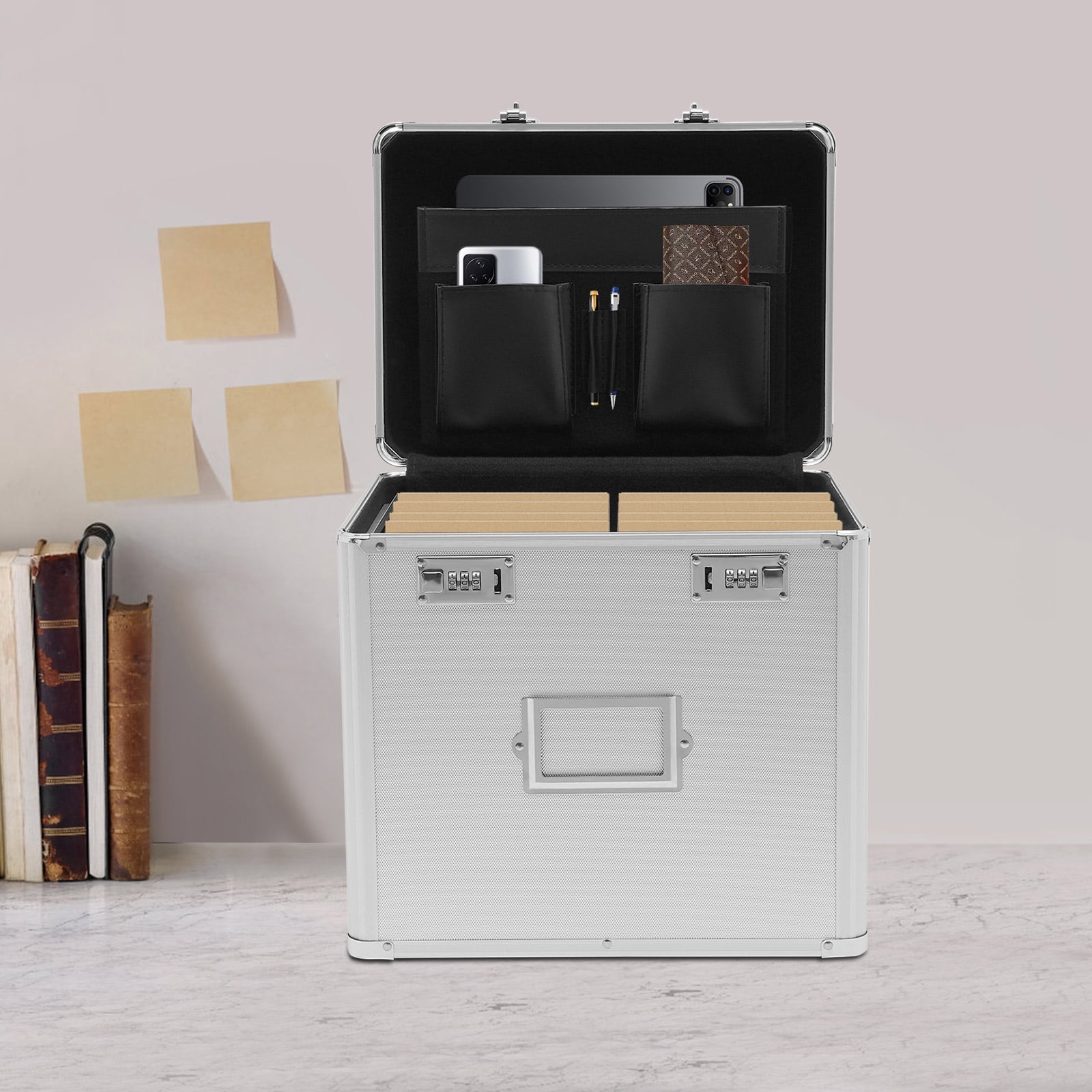 Dwellnix File Organizer Box with Dual Combination Lock, Aluminum Alloy ...