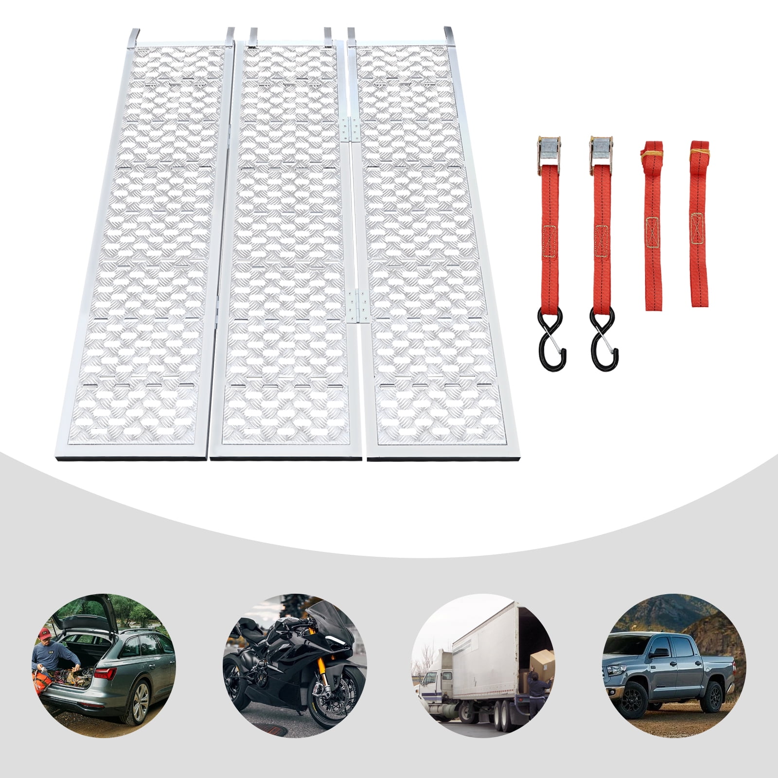 Dwellnix Folding Aluminum Trailer Ramp Loading Ramps Motorcycle ATV UTV ...