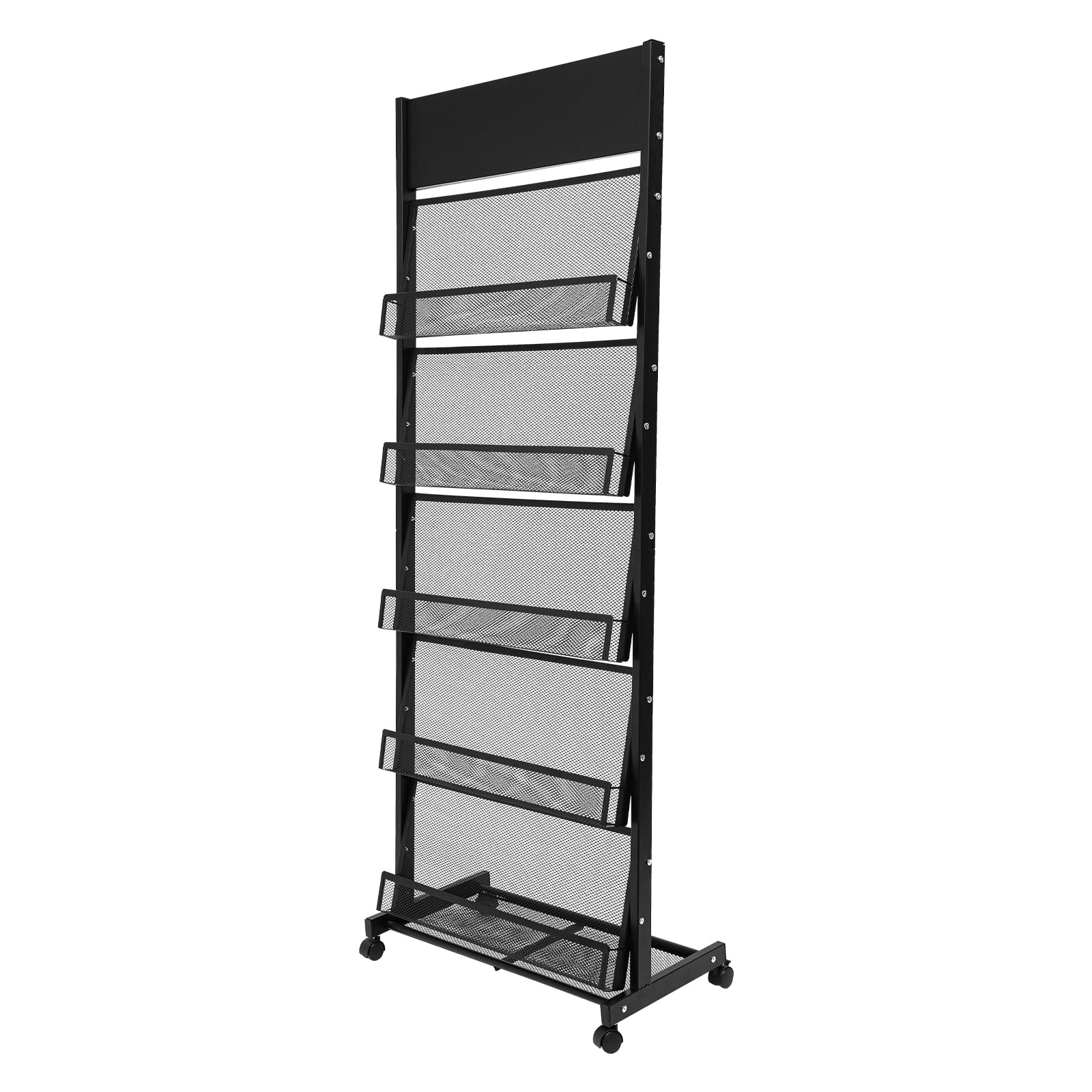 Dwellnix Freestanding Magazine News Rack Office Display Organizer Stand ...