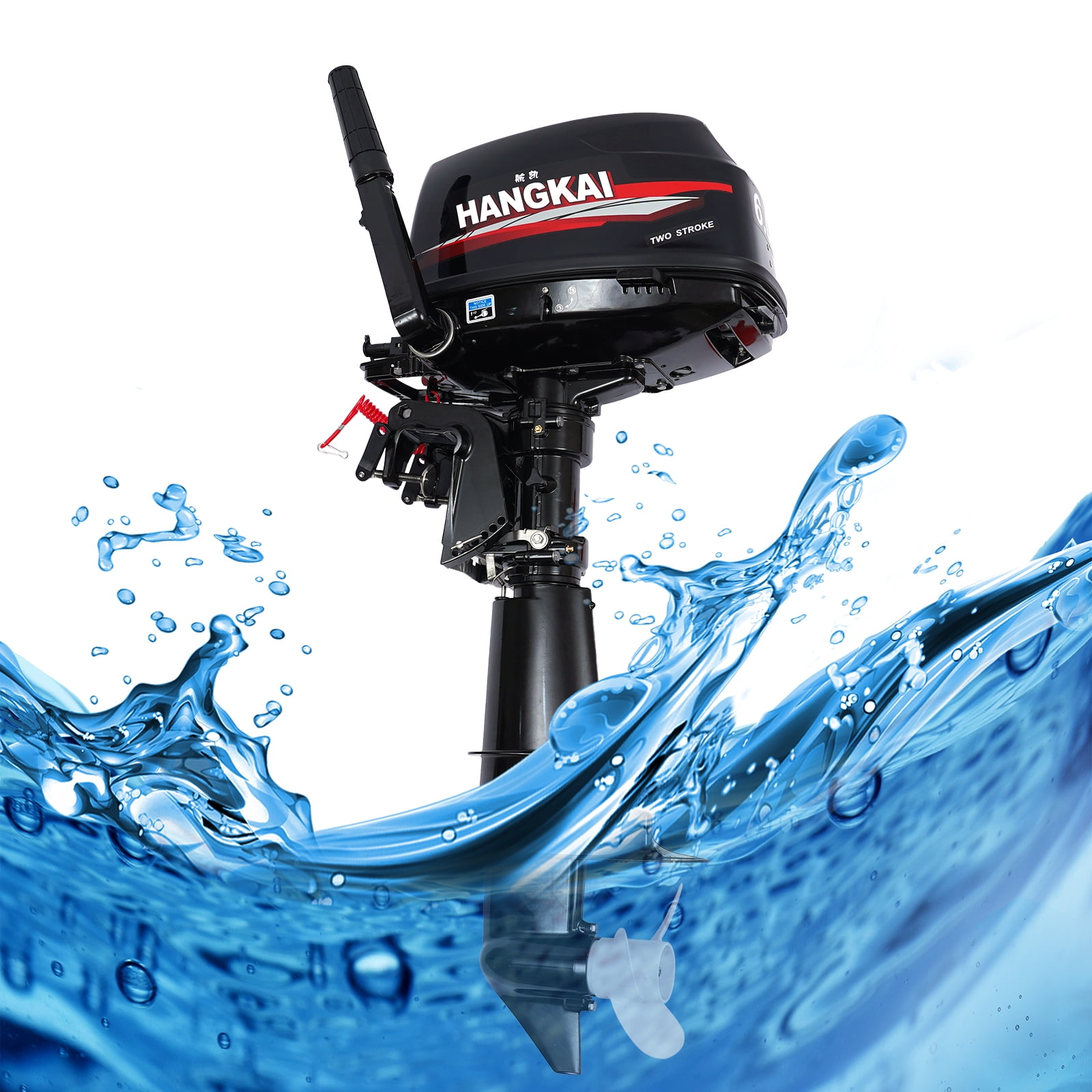 Dwellnix Gasoline Outboard Motor with 2200W 8HP Power, 3000RPM, Low ...