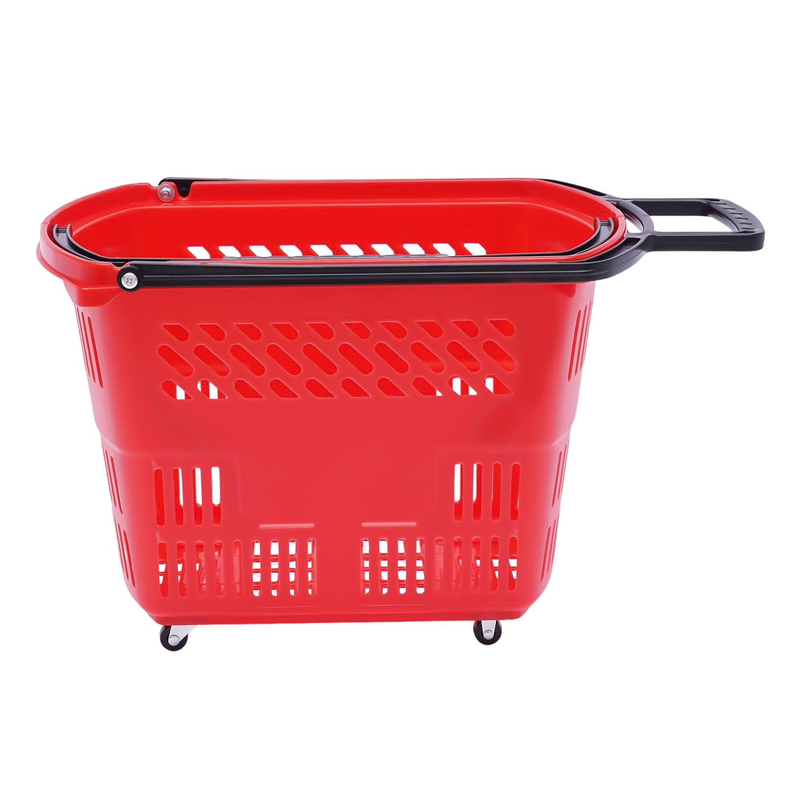 Dwellnix Grocery Basket with Wheels 35L Large Capacity Plastic Utility ...