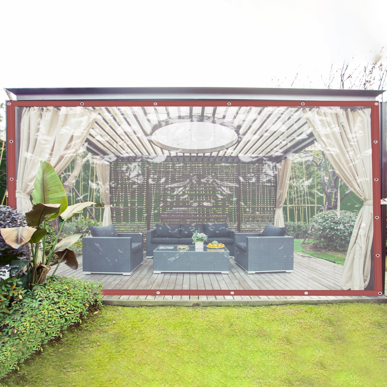 Dwellnix Heavy-Duty Transparent PVC Tarpaulin, Waterproof & Foldable ...