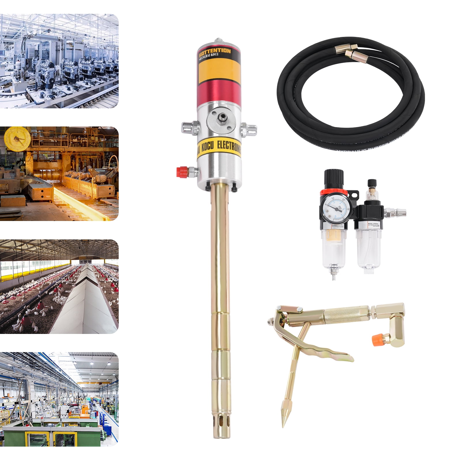 Dwellnix High-Performance Grease Pump with 0.225Gal/min Output, 30 ...