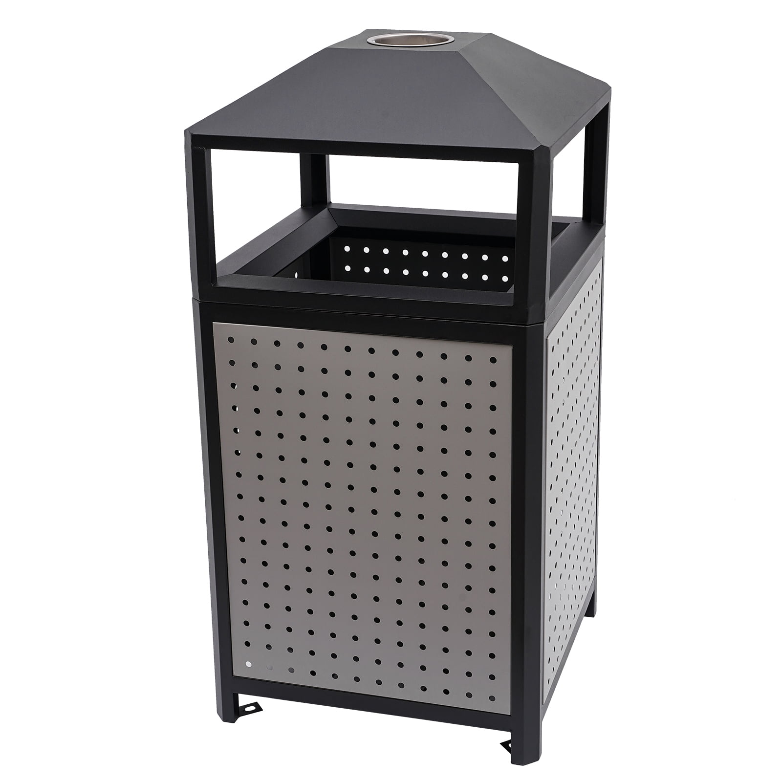 Dwellnix Industrial Waste Container, Heavy-Duty Galvanized Steel with ...