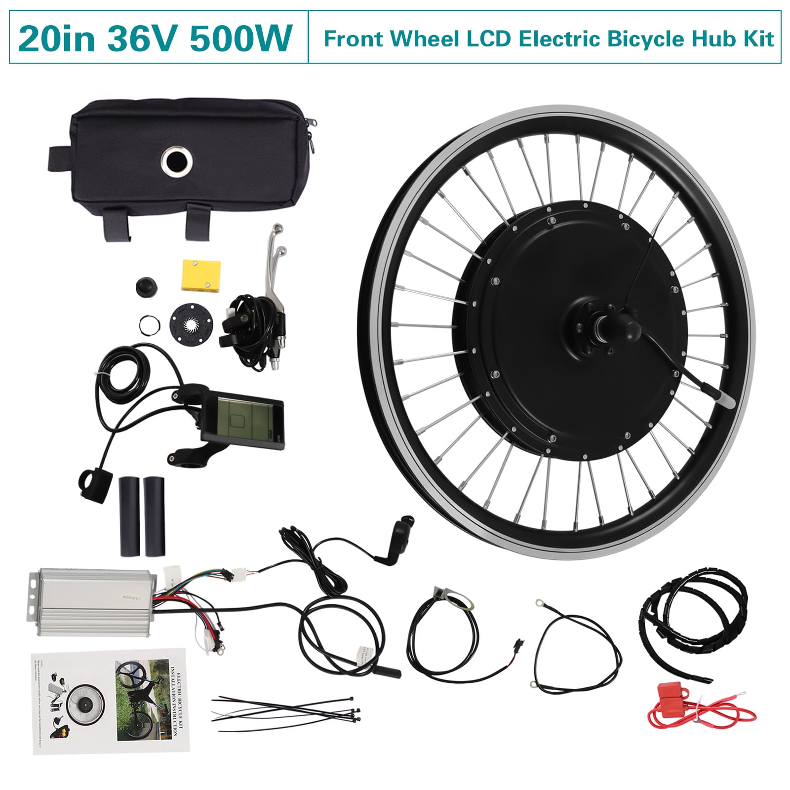 Dwellnix LED Electric Bicycle Motor Conversion Kit 36V 500W Front Wheel ...