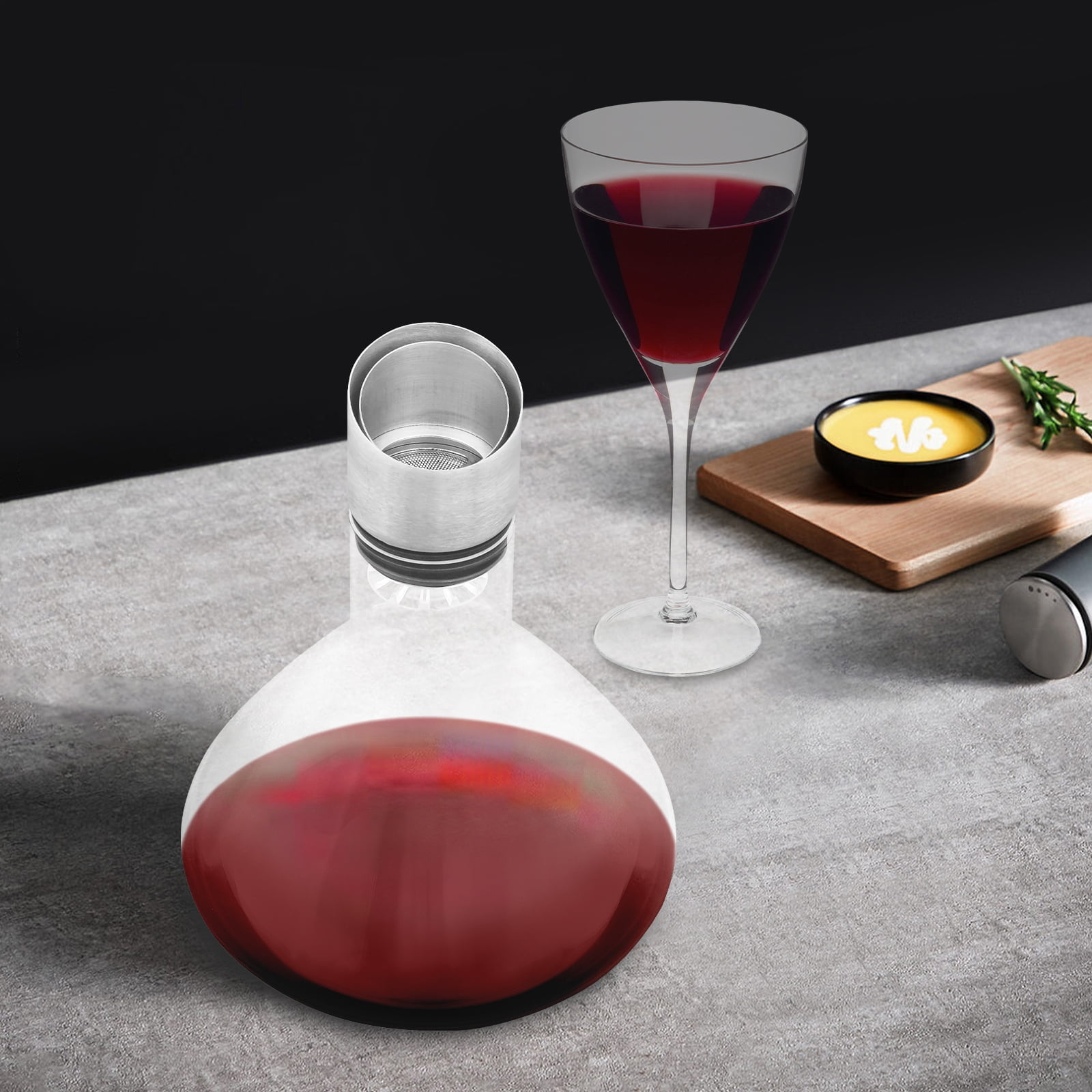 Dwellnix Large Capacity Wine Decanter, 50.73Oz Lead-Free Crystal Glass ...