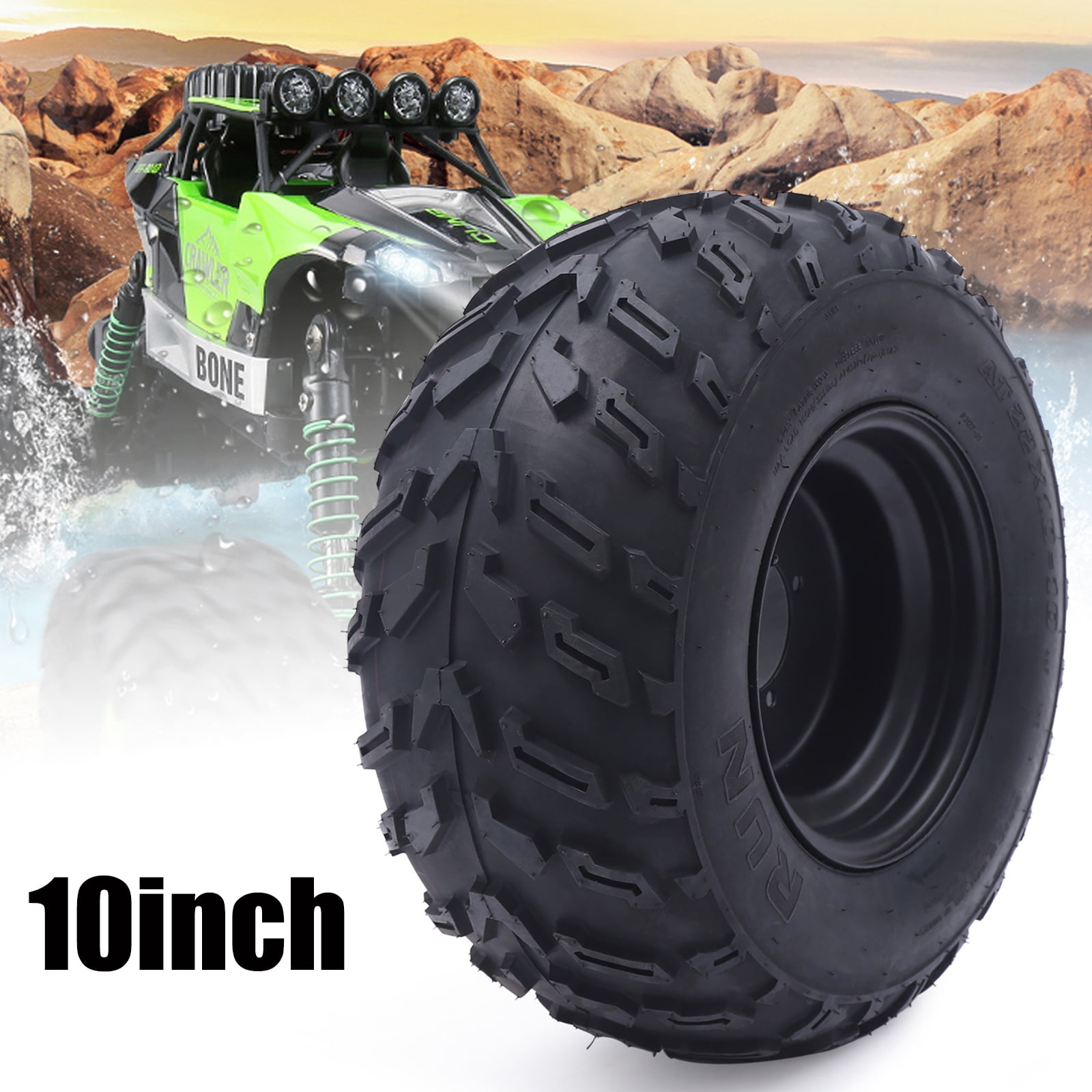 Dwellnix New 22x10 10 10 Tire Rim Wheel 200cc 250 cc ATV QUAD BUGGY Go ...