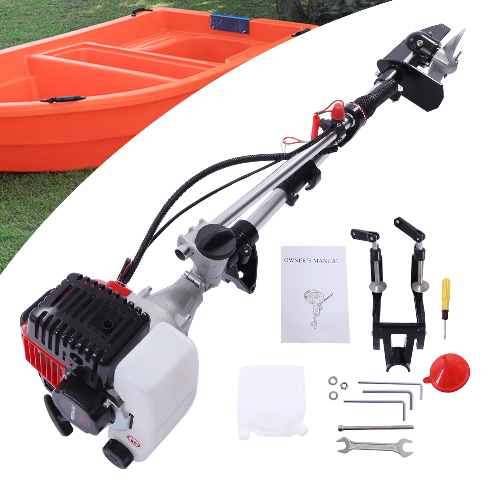 Dwellnix Outboard Boat Engine Motor 2-Stroke HP, 1.7KW Marine Boat ...